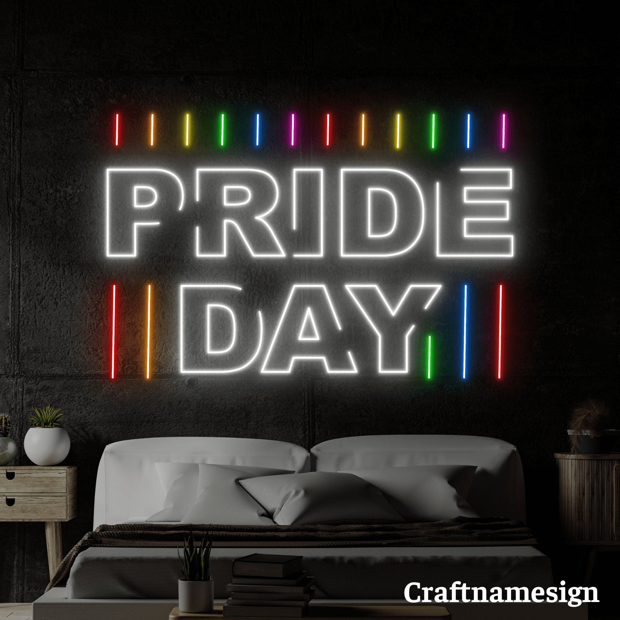 Craftnamesign Pride Day Neon Sign for Bedroom Bar Shop Happy Pride Wall ...