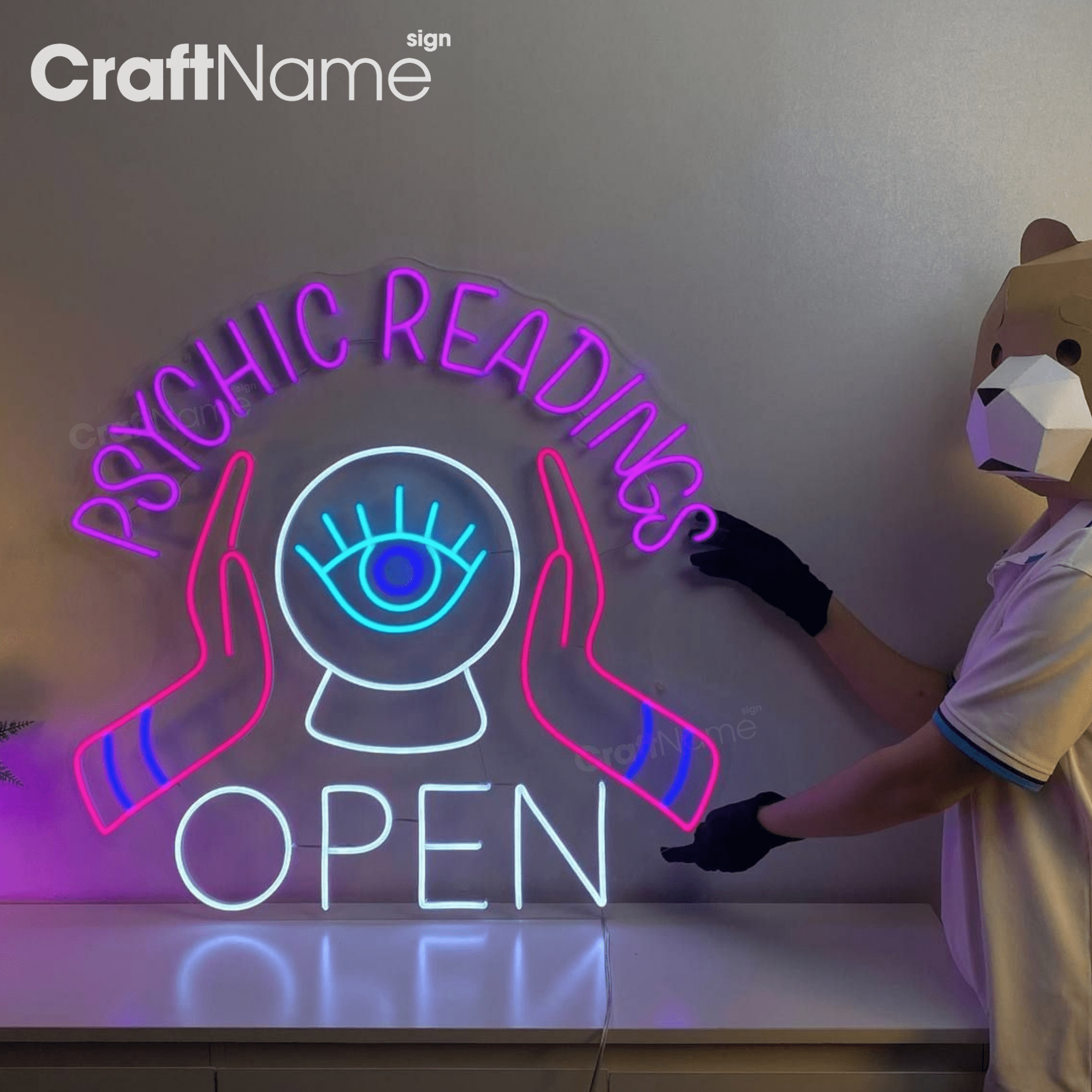 Craftnamesign Psychic Reading Led Light for Psychic Tarot Room, Fortune ...