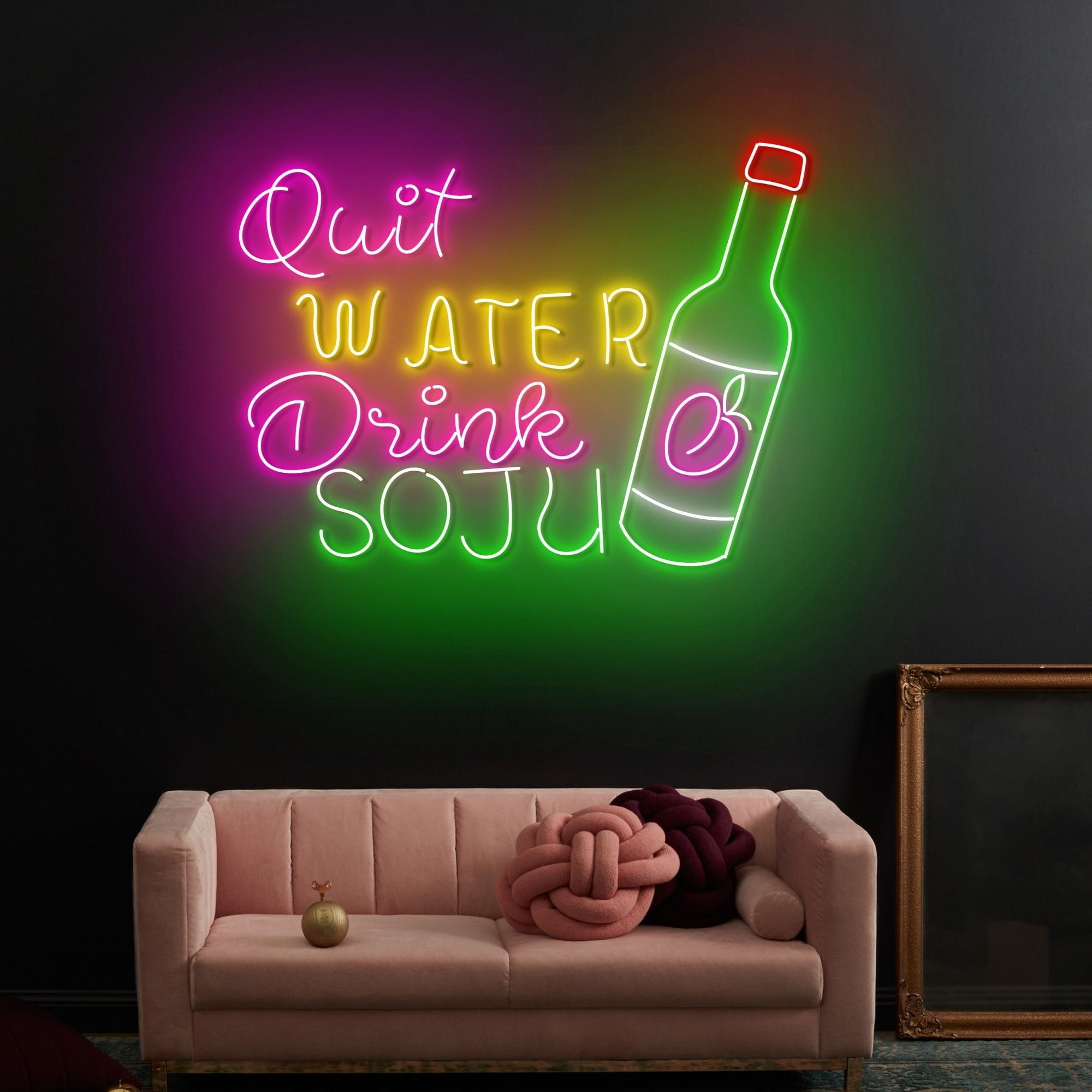 Craftnamesign Quit Water Drink Soju Neon Art, Korean Soju LED Light ...