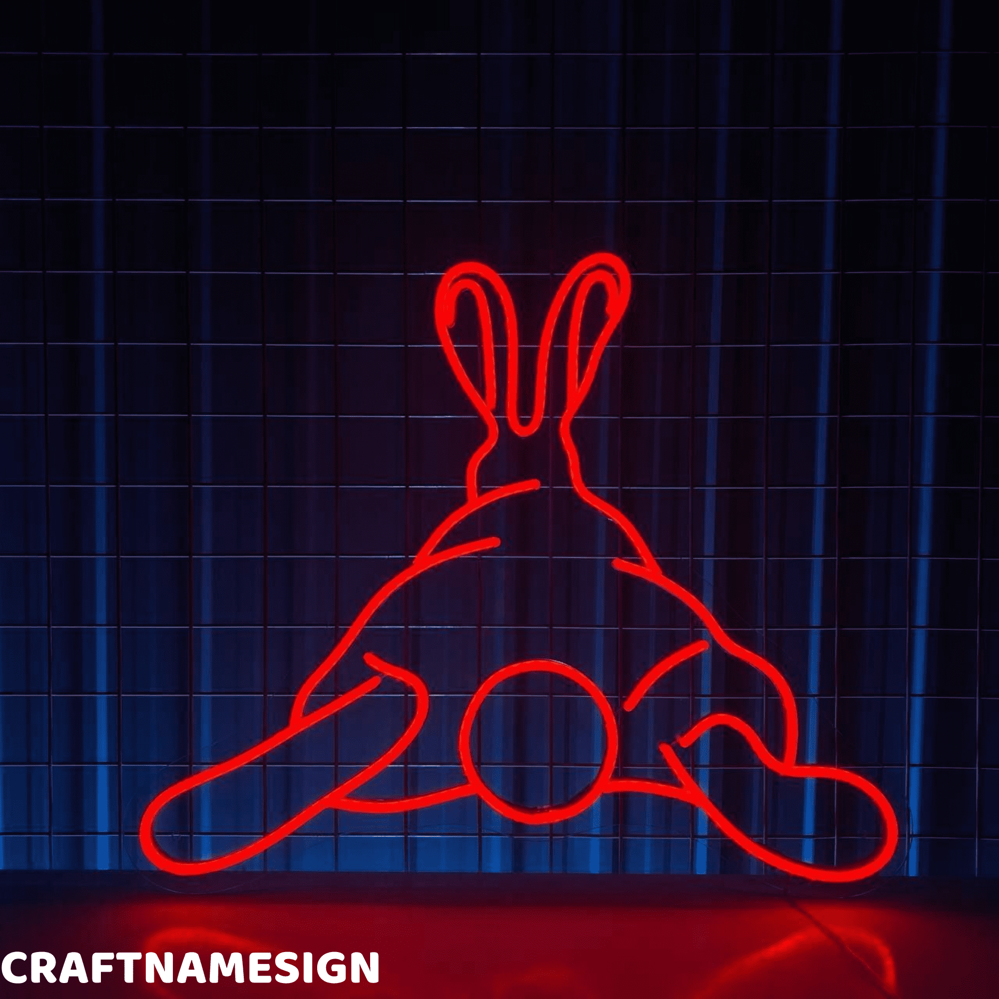Craftnamesign Rabbit Butt Neon Sign, Cute Bunny Wall Art, Kids Room ...