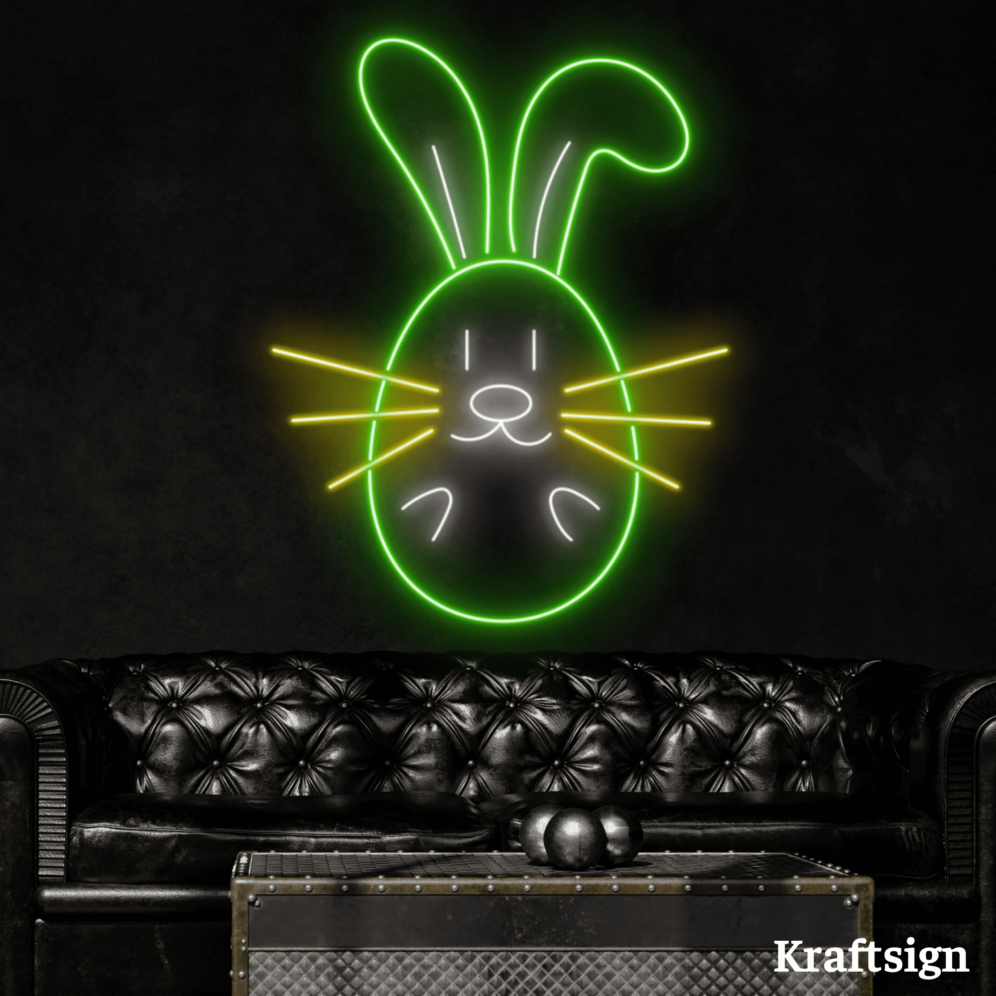 Craftnamesign Rabbit Egg Neon Sign, Easter Day Decor, Rabbit LED Signs ...