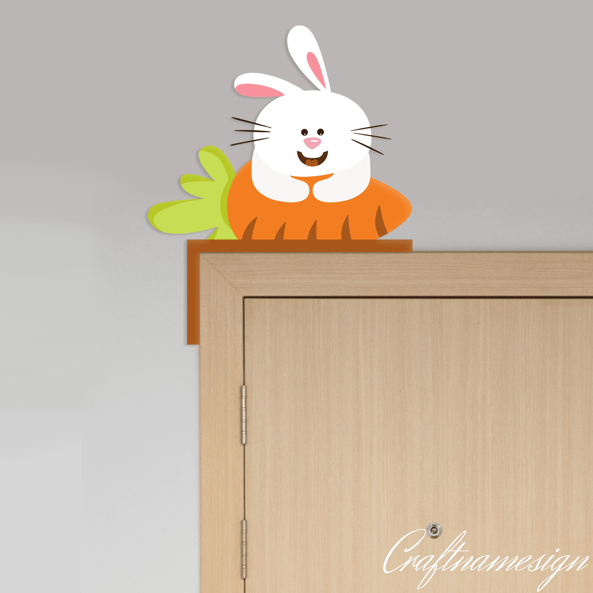 Craftnamesign Rabbit Metal Door Corner Sign, Rabbit Door Corner Decor ...