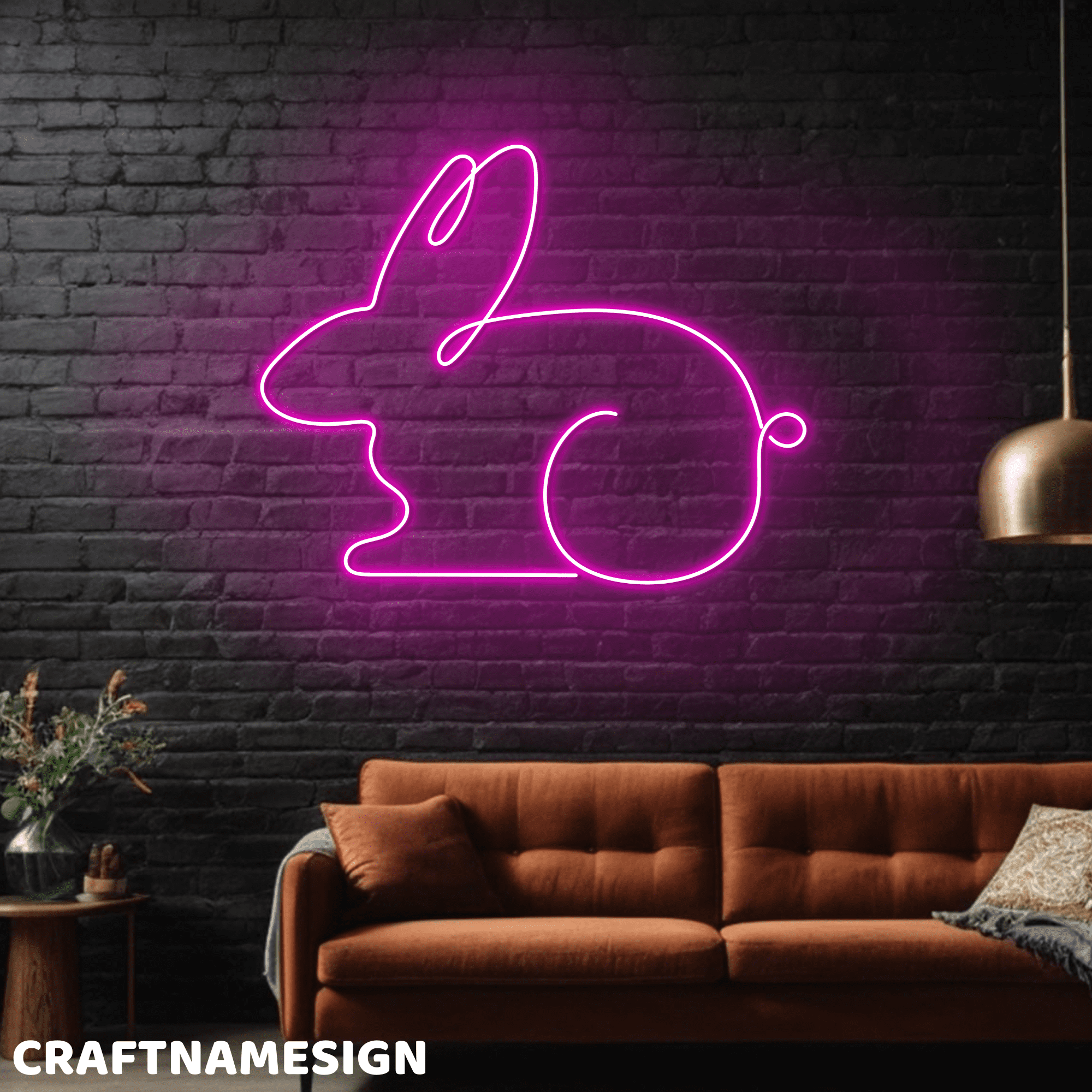 Craftnamesign Rabbit Neon Sign, Pet House Wall Art, Rabbit Store Wall ...