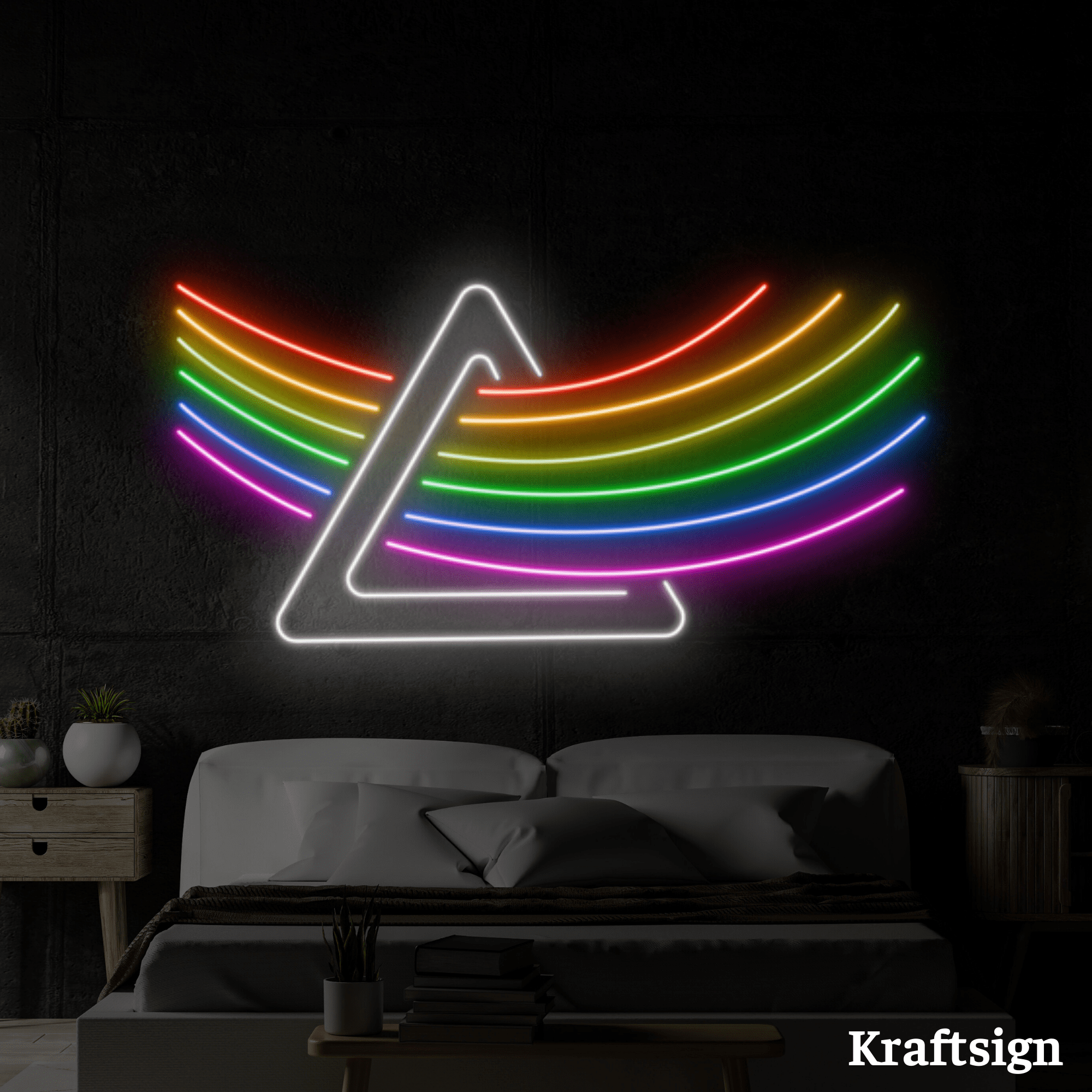 Craftnamesign Rainbow Neon Sign, Rainbow Wall Art, Bedroom Living Decor ...
