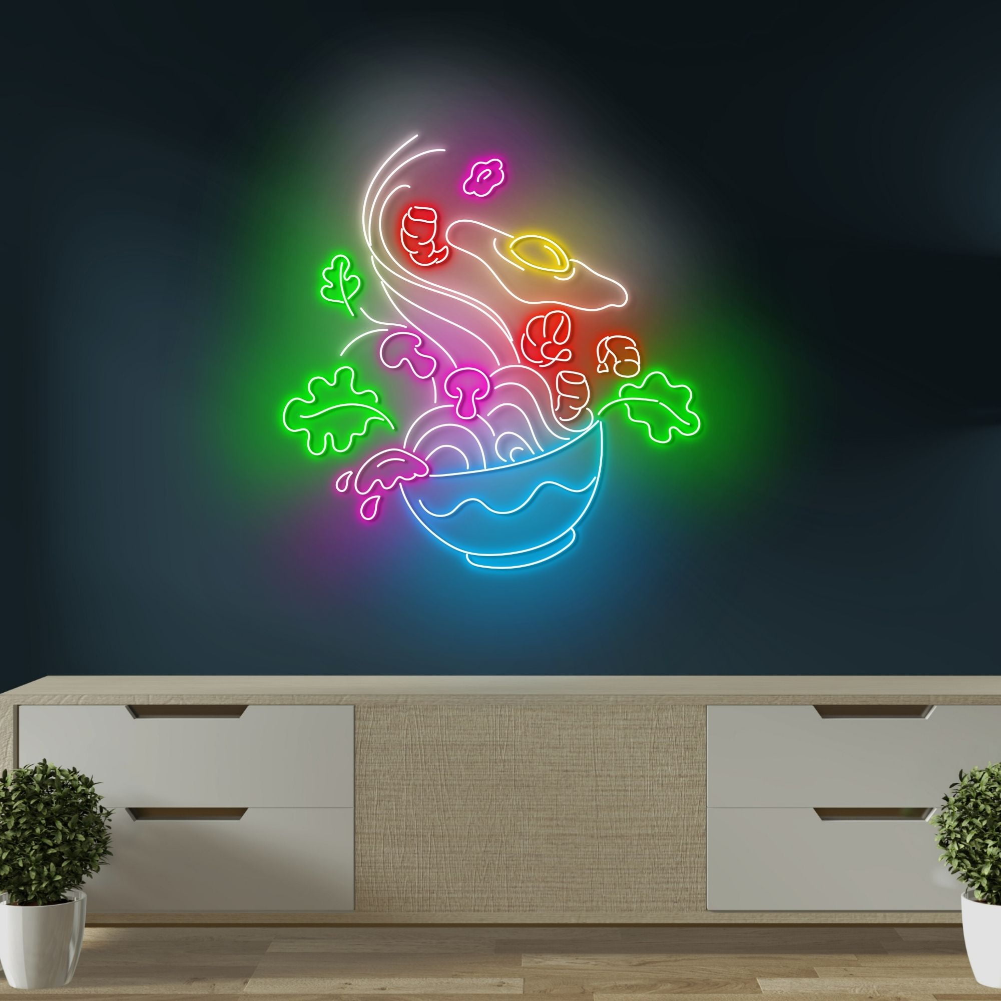 Craftnamesign Ramen Art Neon Sign, Ramen Wall Decor, Japanese ...