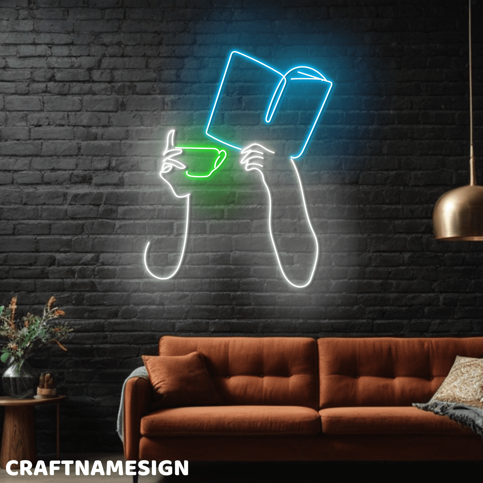 Craftnamesign Reading Book Neon Sign, Coffee Wall Sign, Reading Room ...