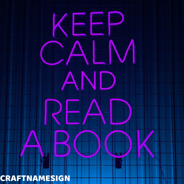 Craftnamesign Reading Book Neon Sign, Library Wall Decor, Reading Book ...