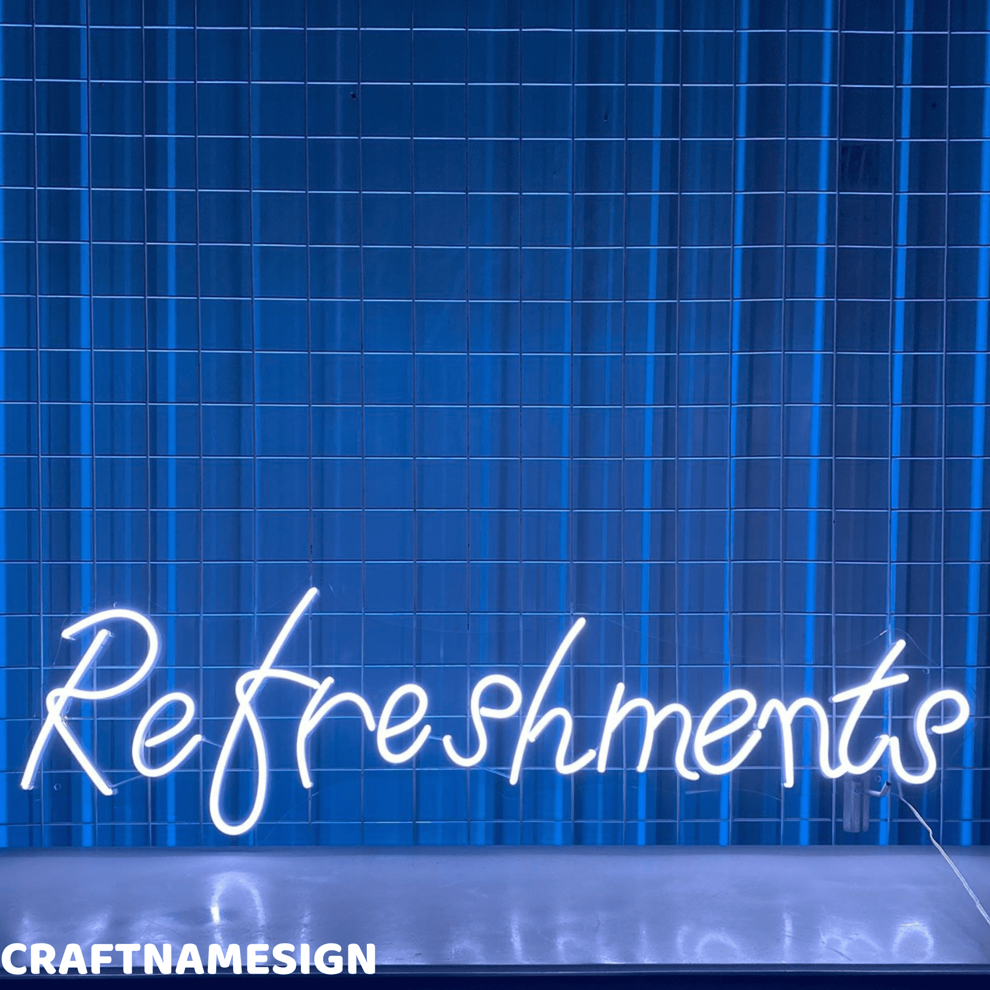Craftnamesign Refreshments Neon Sign, Coffee Store Decor, Fruits Juice ...