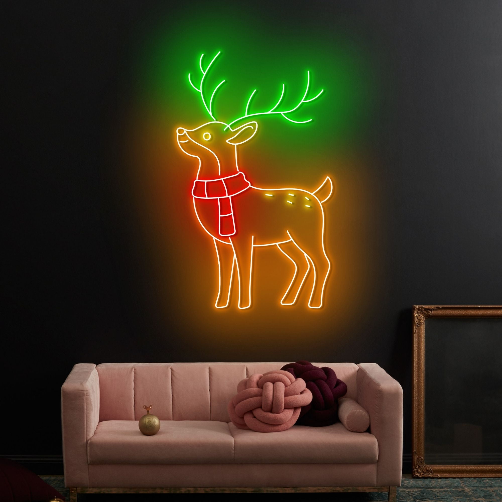 Craftnamesign Reindeer Neon Light, Reindeer Winter Led Light, Reindeer ...