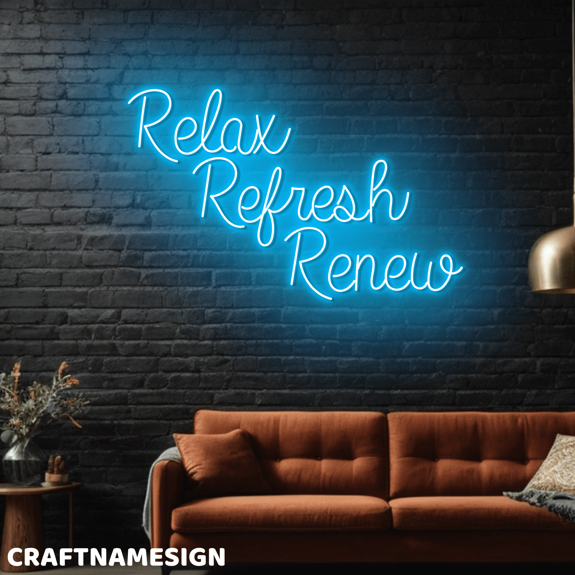 Craftnamesign Relax Refresh Renew Neon Light Wall Sign For Gym Studio ...