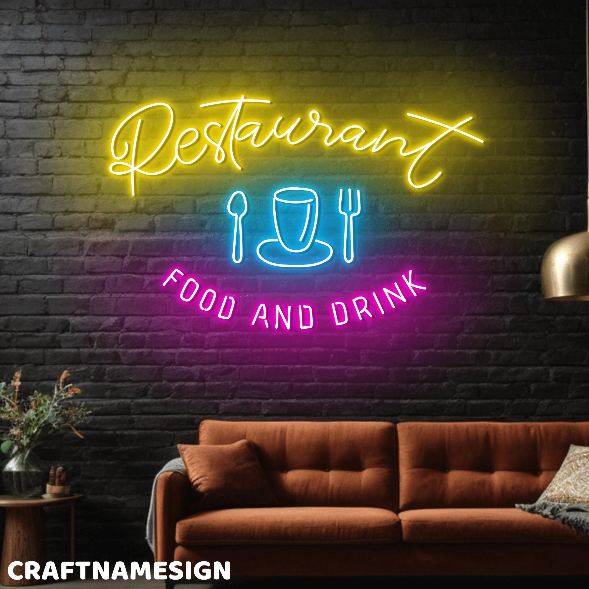 Craftnamesign Restaurant Food And Drink Neon Sign, Welcome Sign For ...