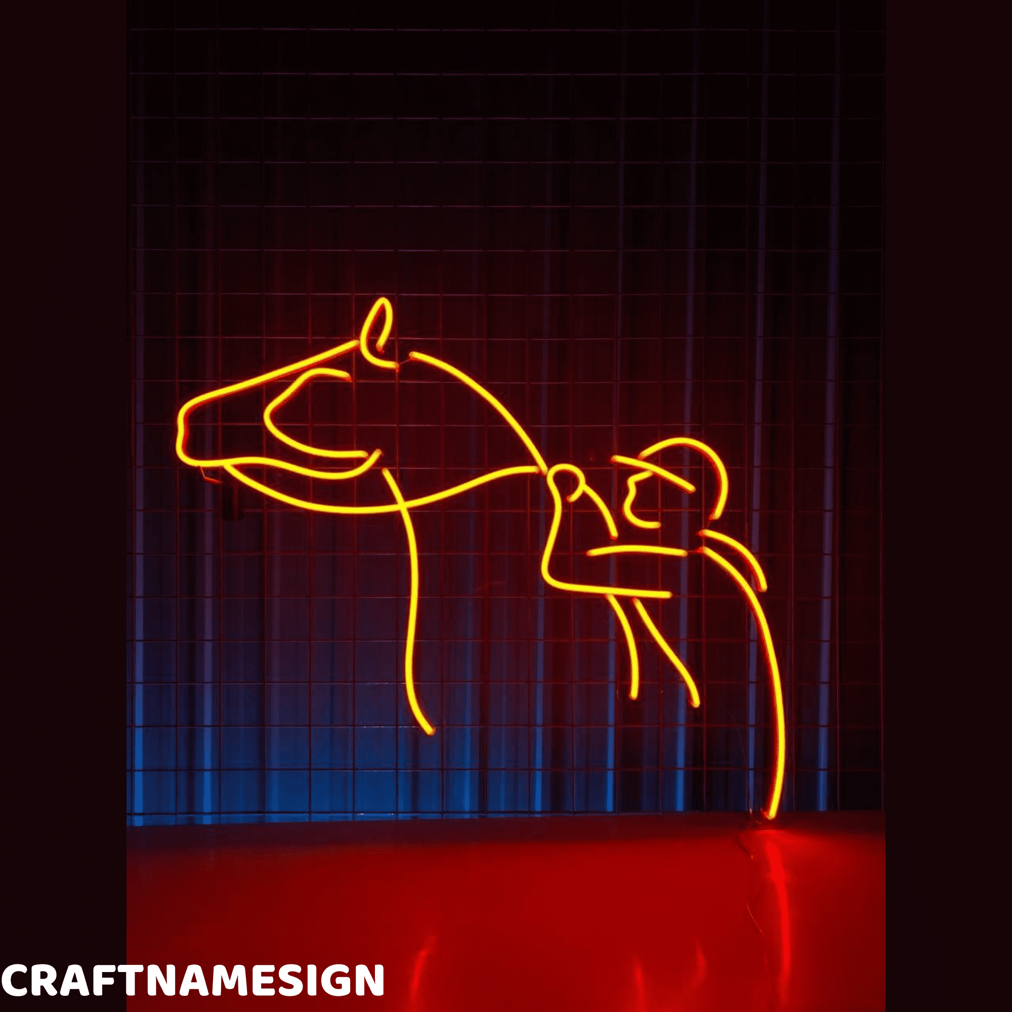 Craftnamesign Ride A Horse Neon Sign, Equestrian Led Light, Rodeo Room ...