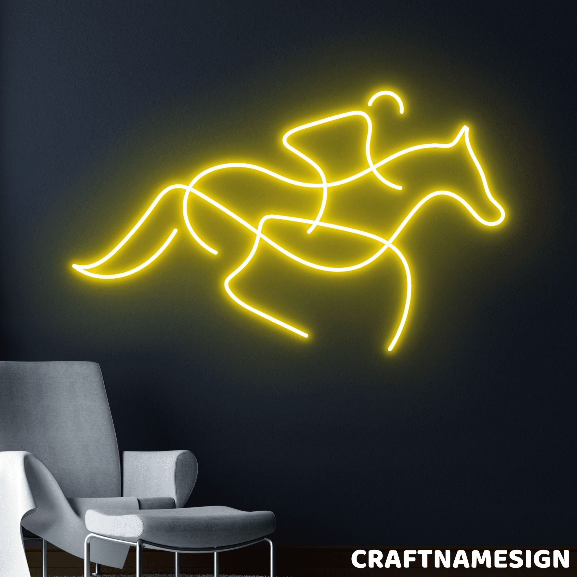 Craftnamesign Riding Horse Led Sign, Showjumping Horse Wall Art, Jockey ...