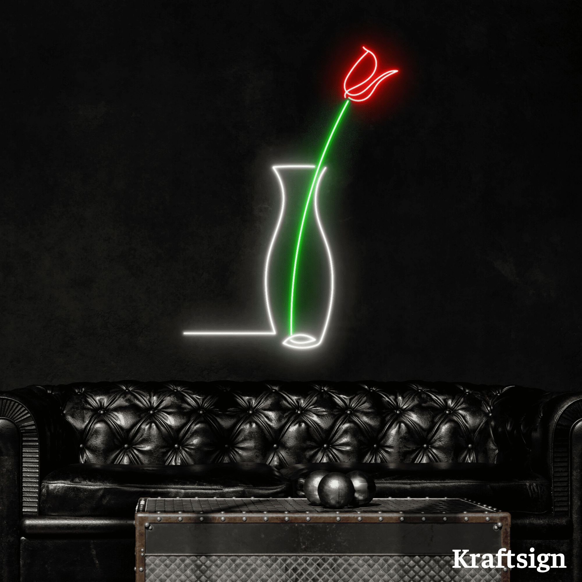 Craftnamesign Rose Flower Neon Sign, Flower Shop LED Sign, Bedroom ...