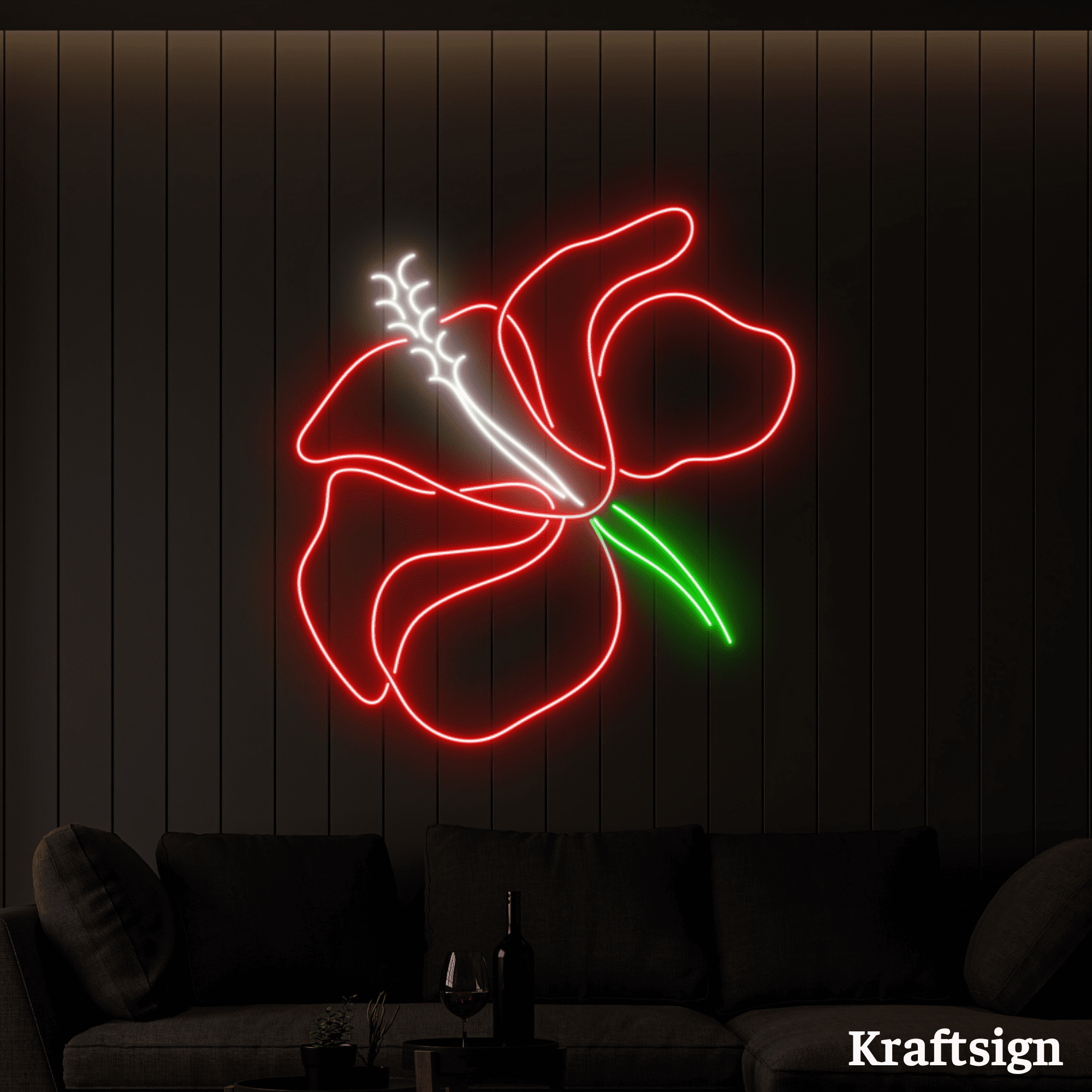 Craftnamesign Rose – Mallow Neon Sign, Flower Shop LED Sign, Bedroom ...