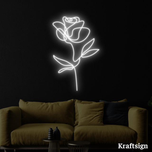 Craftnamesign Rose Neon Sign, Flower Shop LED Sign, Girl Room Decor ...