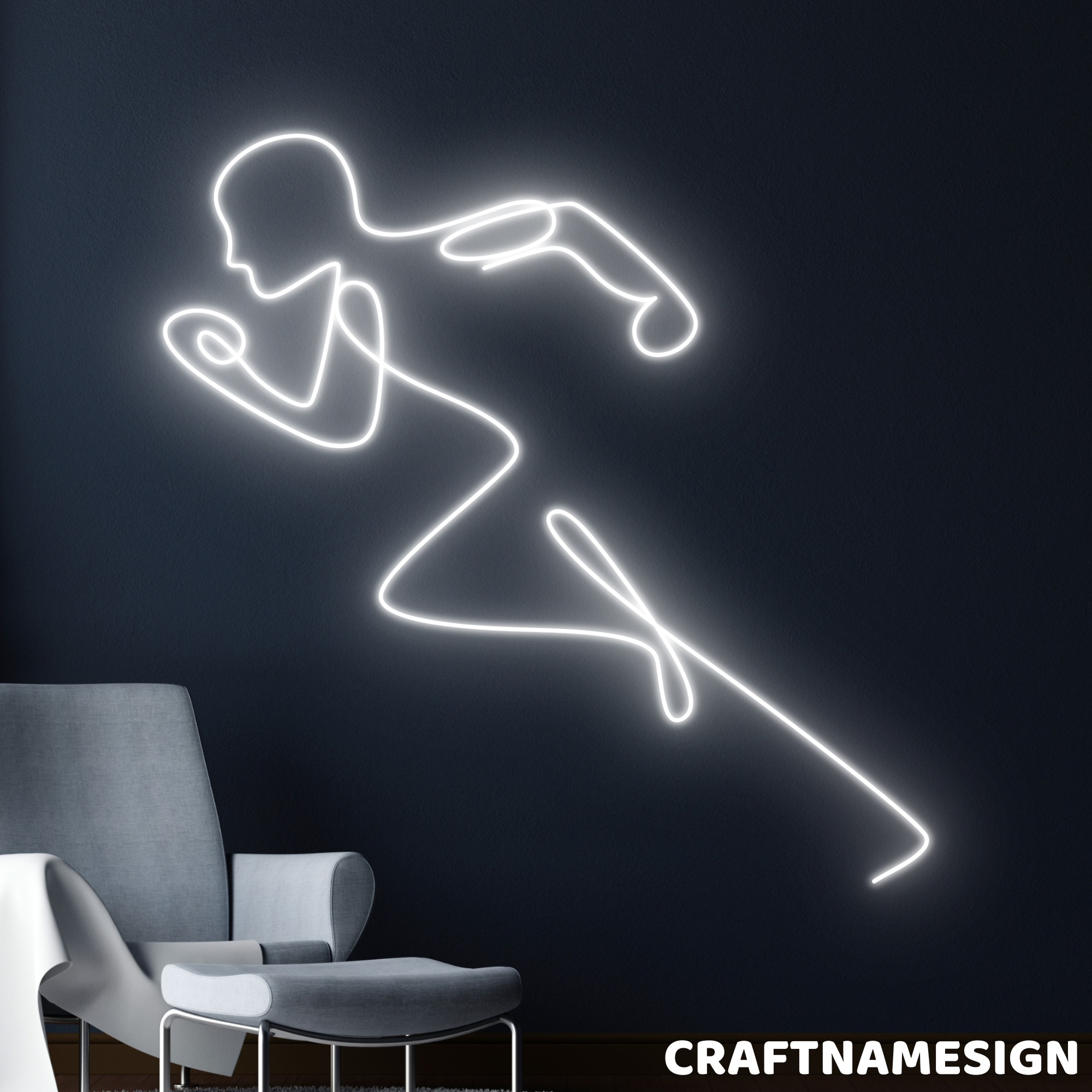 Craftnamesign Running Man Neon Sign, Sport Club Wall Decor, Cardio Wall ...