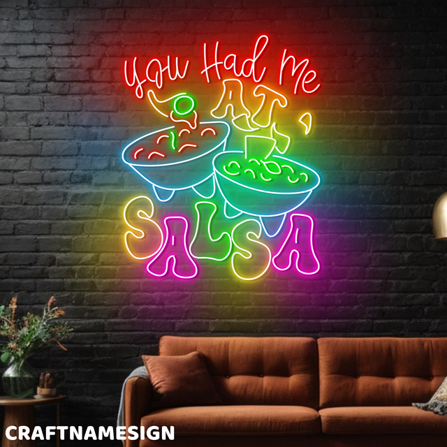 Craftnamesign Salsa Neon Sign, Mexican Food Wall Art, Restaurant Wall ...