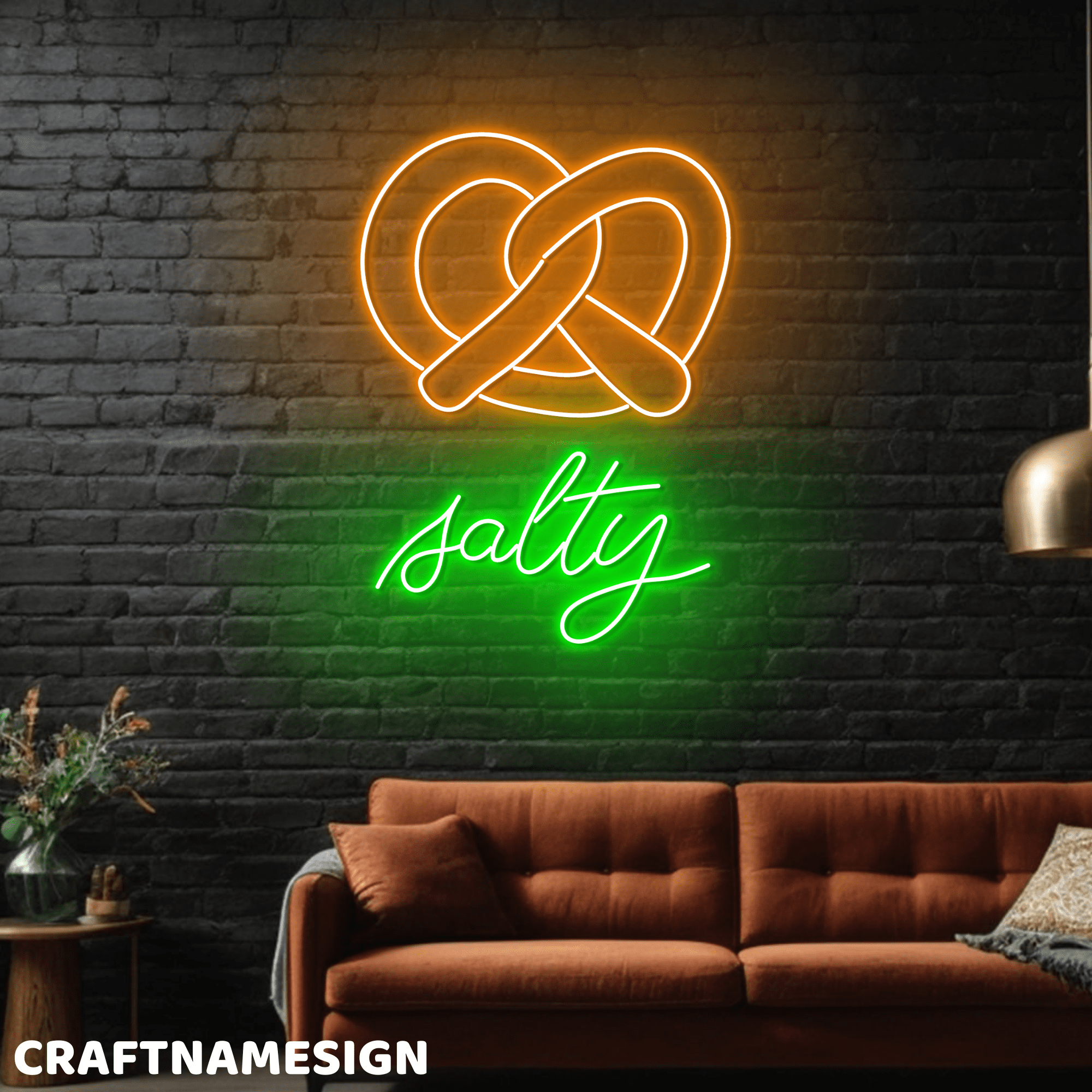 Craftnamesign Salty Pretzel Neon Light Artwork, Open Sign For Bakery ...