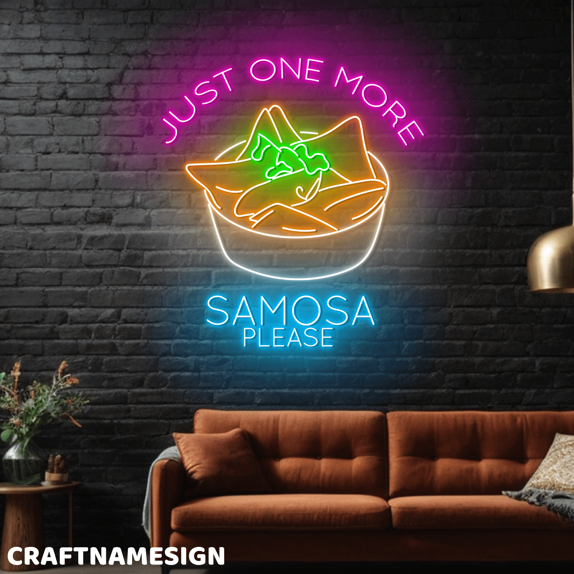Craftnamesign Samosa Please Neon Light For Wall Decor, Indian ...