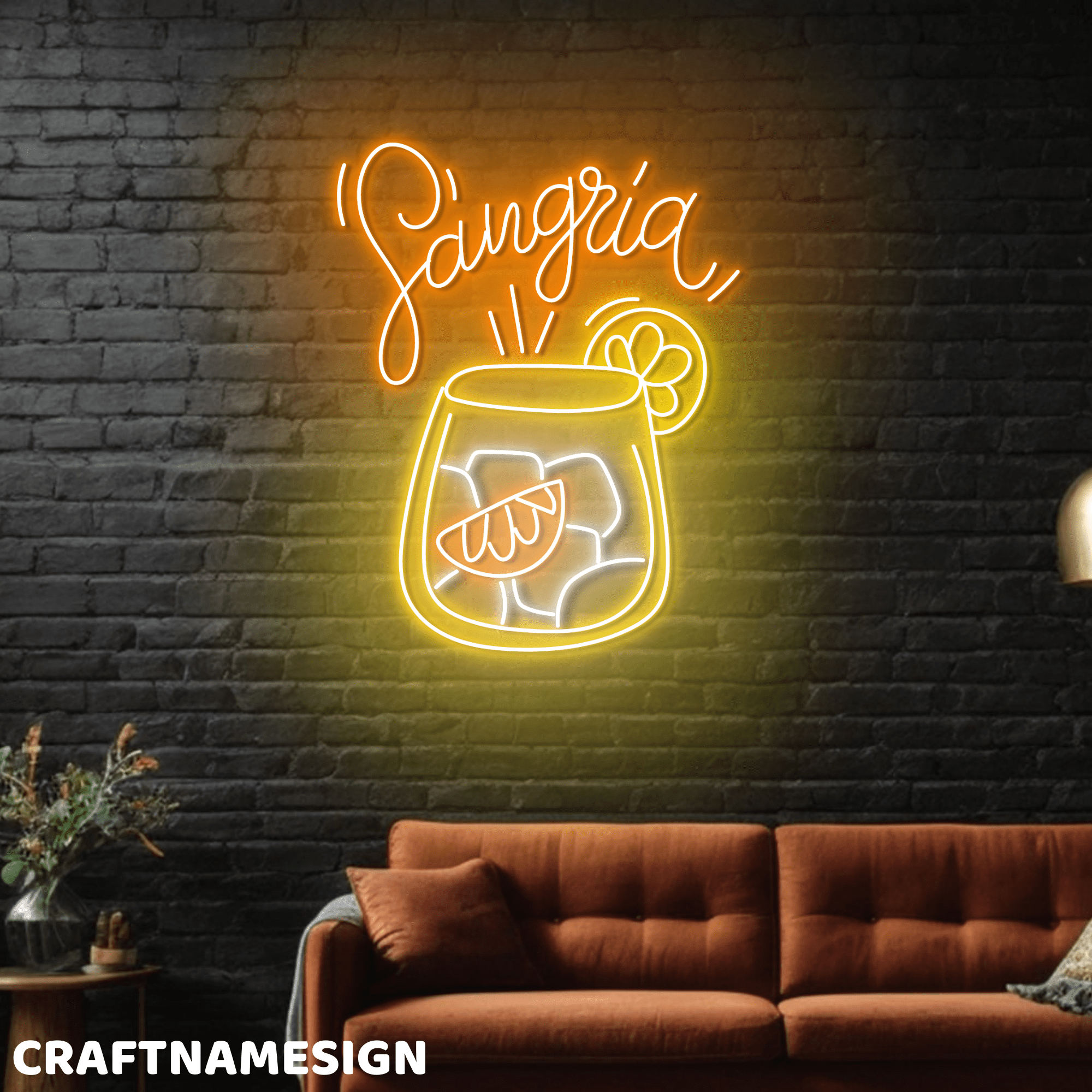Craftnamesign Sangria Neon Sign, Wine Bar Wall Sign, Cocktail Wall ...