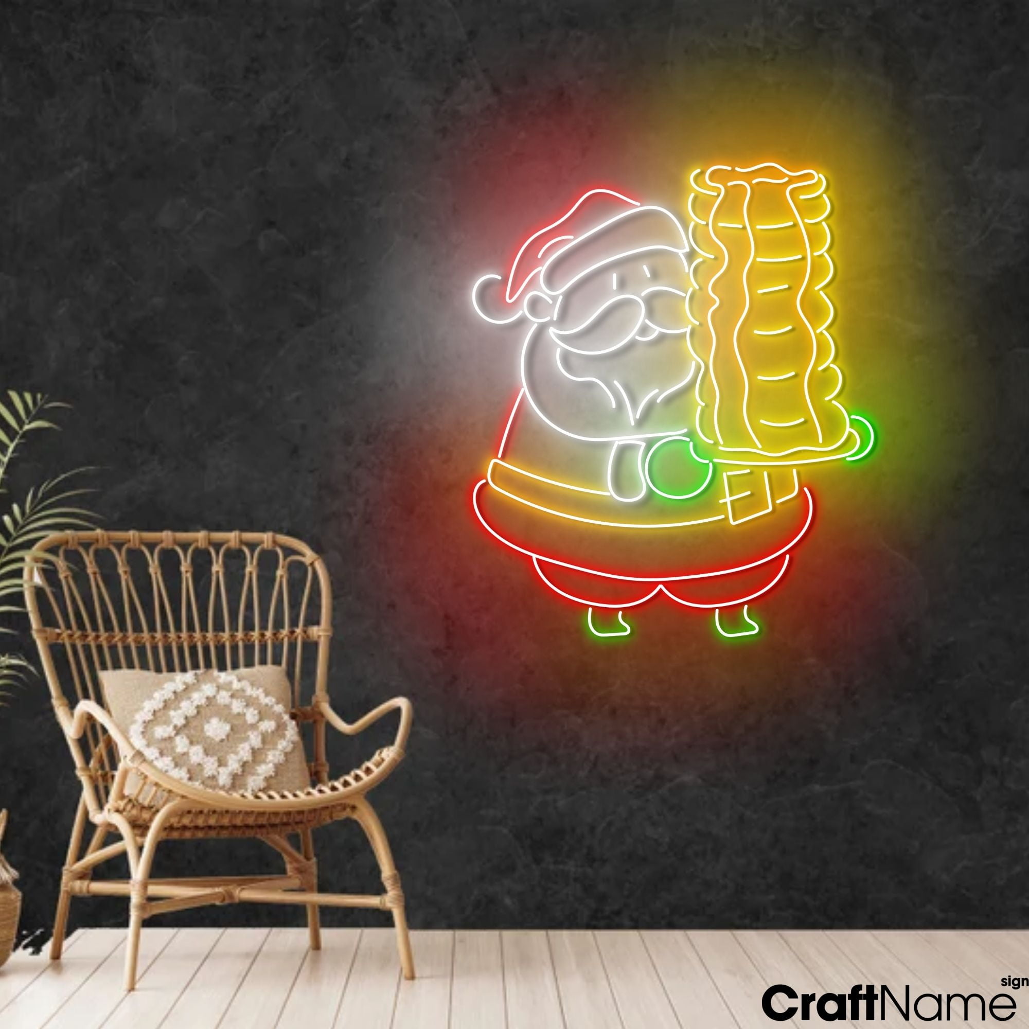 Craftnamesign Santa Claus Pancake Neon Light, Cake Shop Wall Art ...