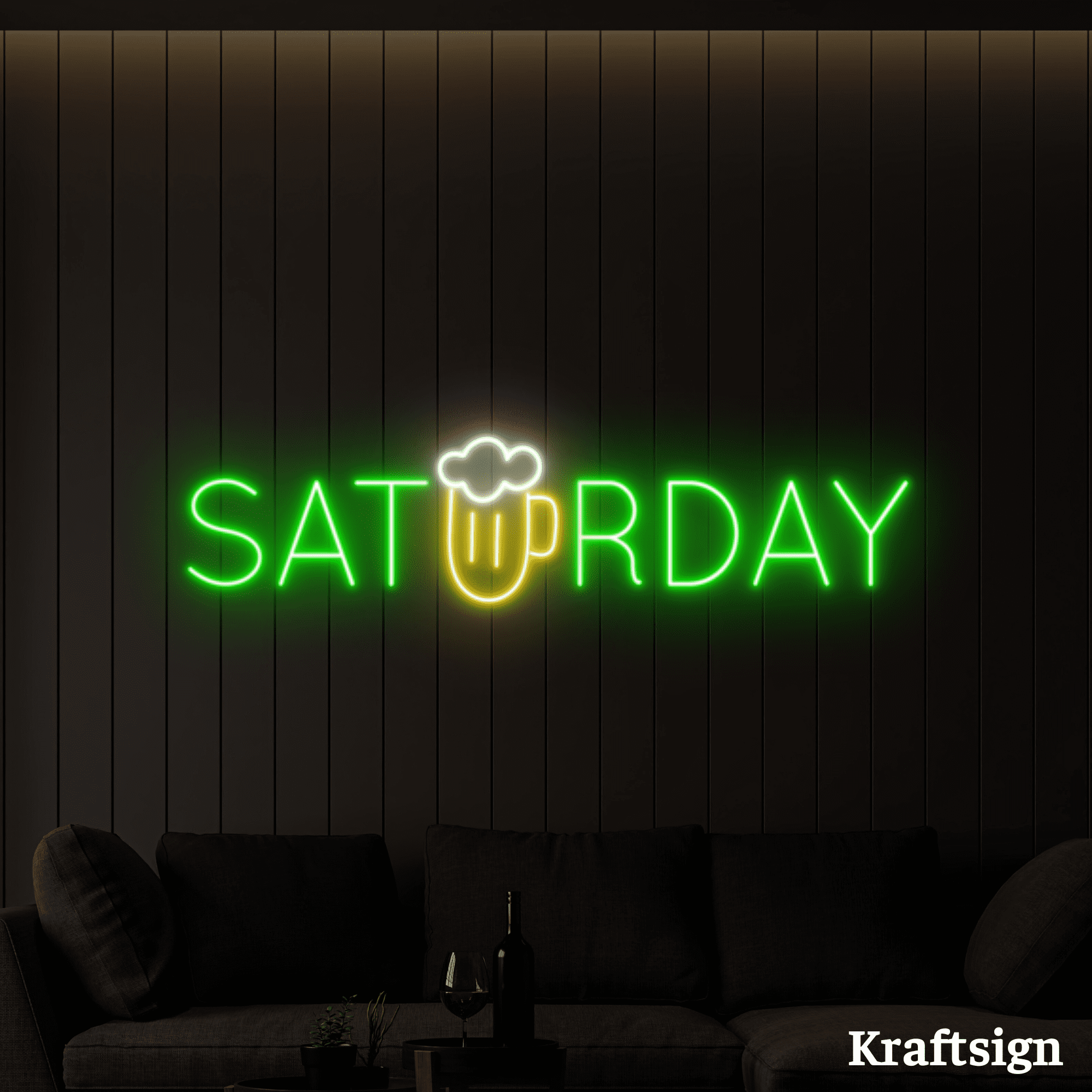Craftnamesign Saturday Neon Sign, Beer LED Signage, Restaurant Decor ...