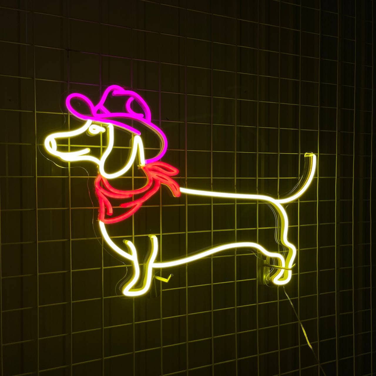 Craftnamesign Sausage Dog Cowboy Neon Sign, Pet Lover Led Light ...