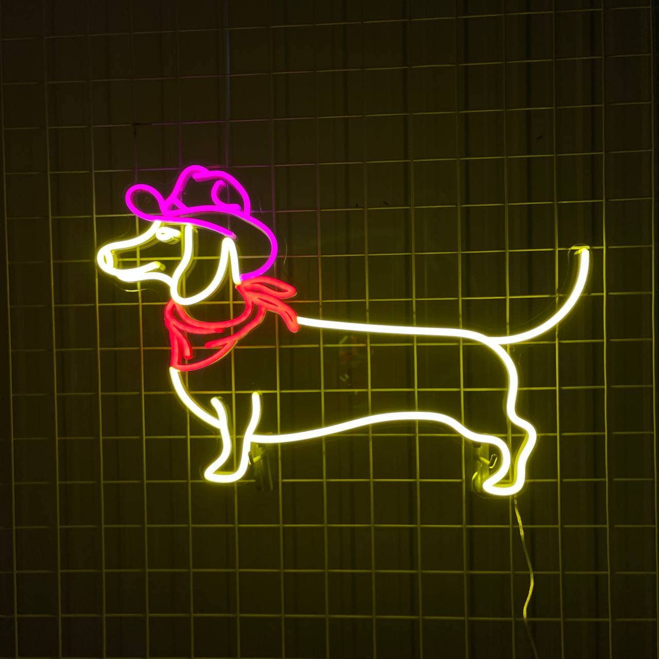 Craftnamesign Sausage Dog Cowboy Neon Sign, Pet Lover Led Light ...