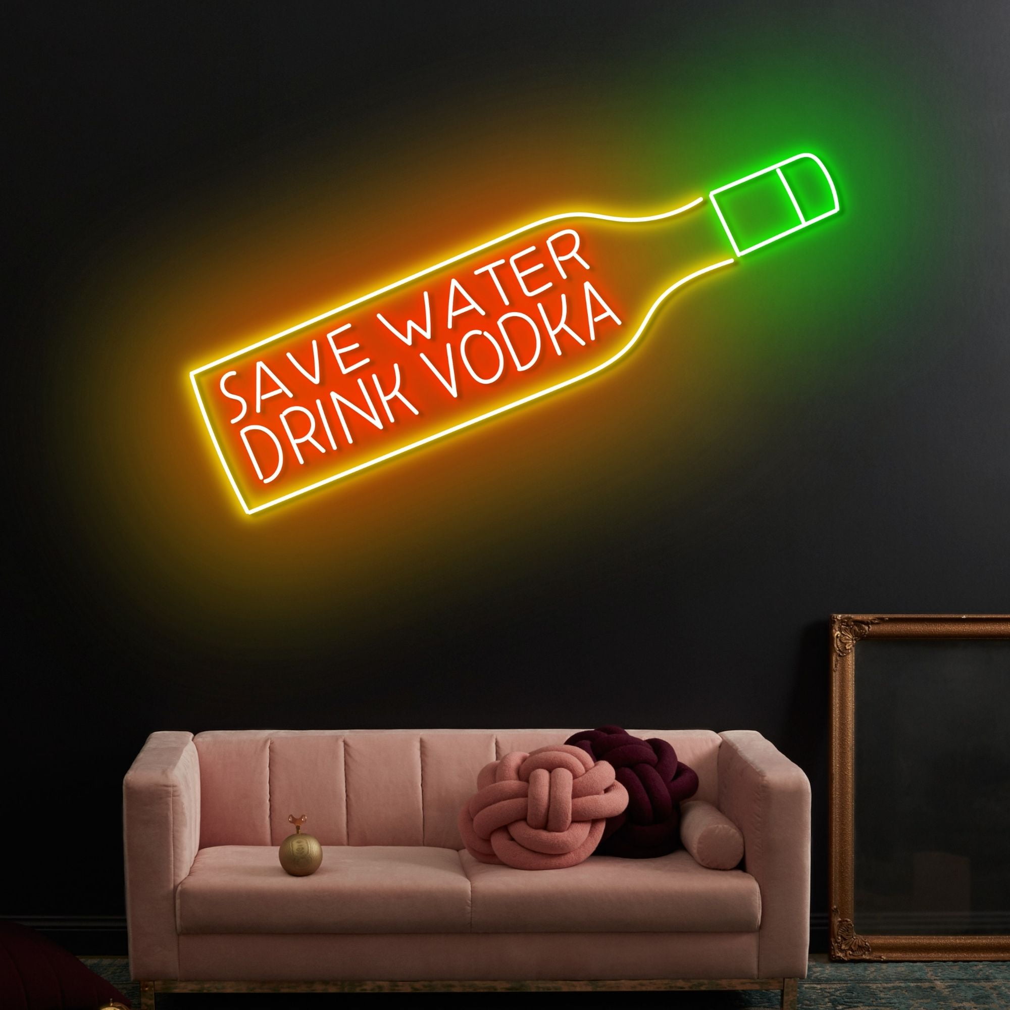 Craftnamesign Save Water Drink Vodka Neon Sign, Vodka Bar LED Light ...