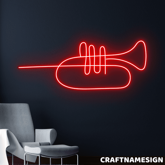 Craftnamesign Saxophone Line Art Neon Sign, Musical Instrument Light Up ...