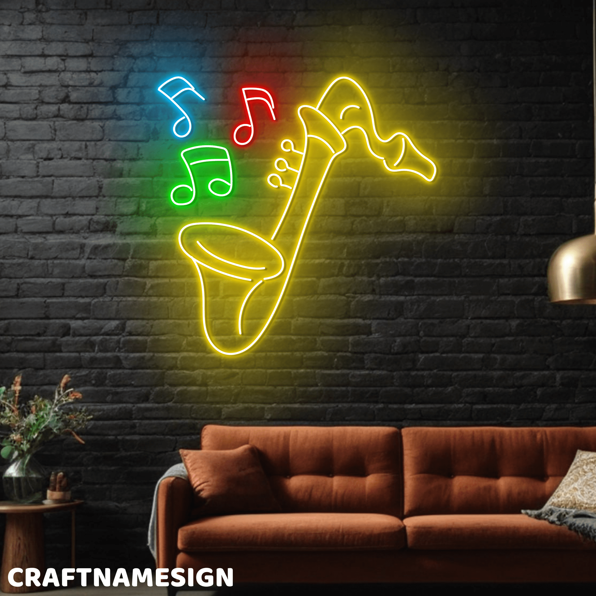 Craftnamesign Saxophone Neon Light Artwork For Music Room Studio Wall ...