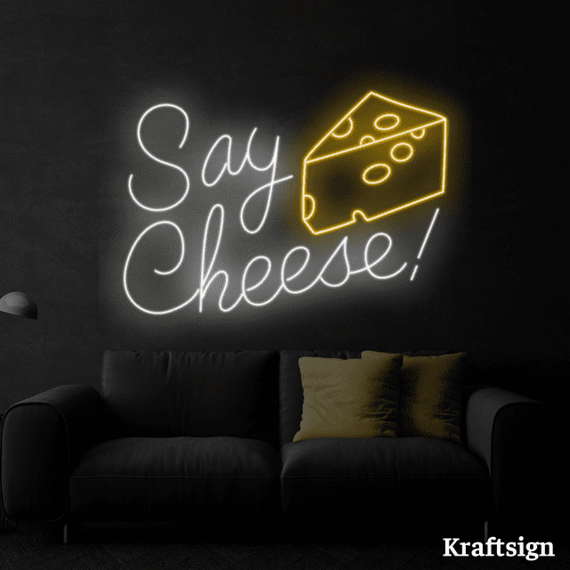 Craftnamesign Say Cheese Neon Sign, Cheese Shop LED Sign, Cheese Day ...