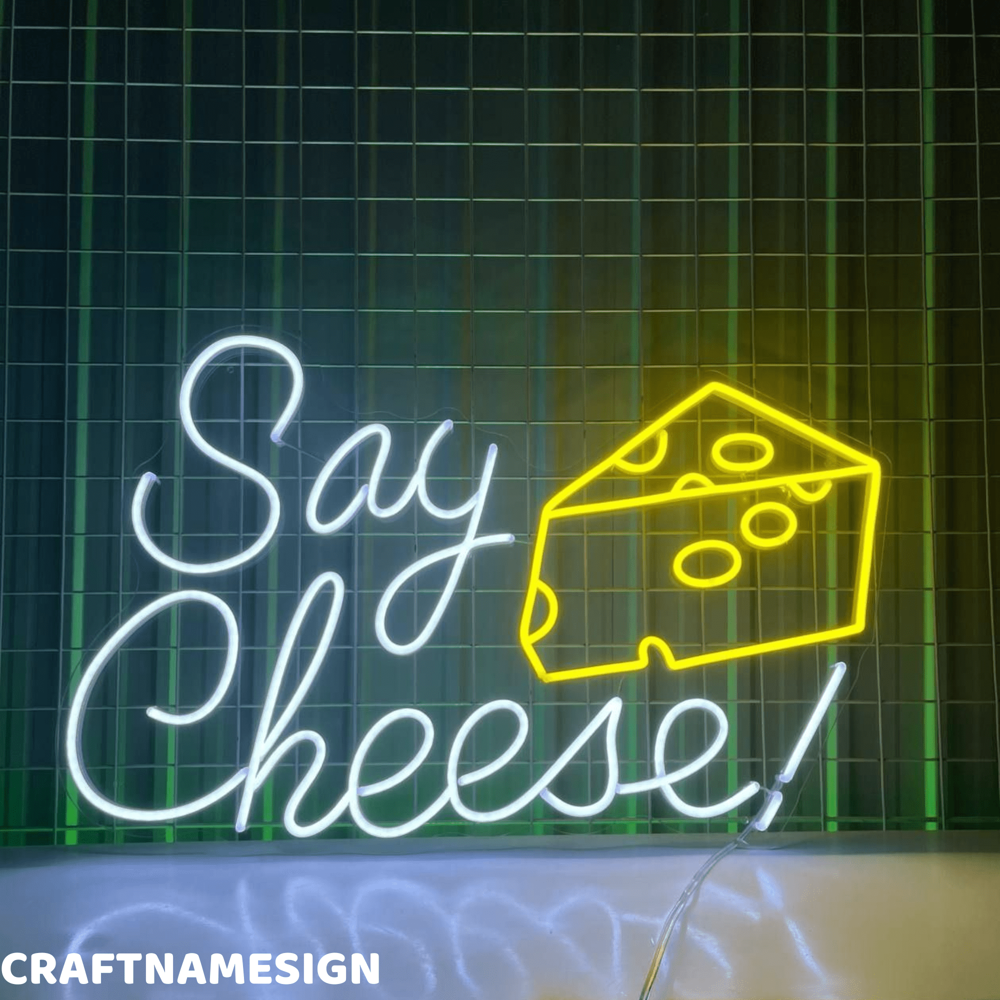 Craftnamesign Say Cheese Neon Sign, Kitchen Wall Decor, Cheese Wall Art ...
