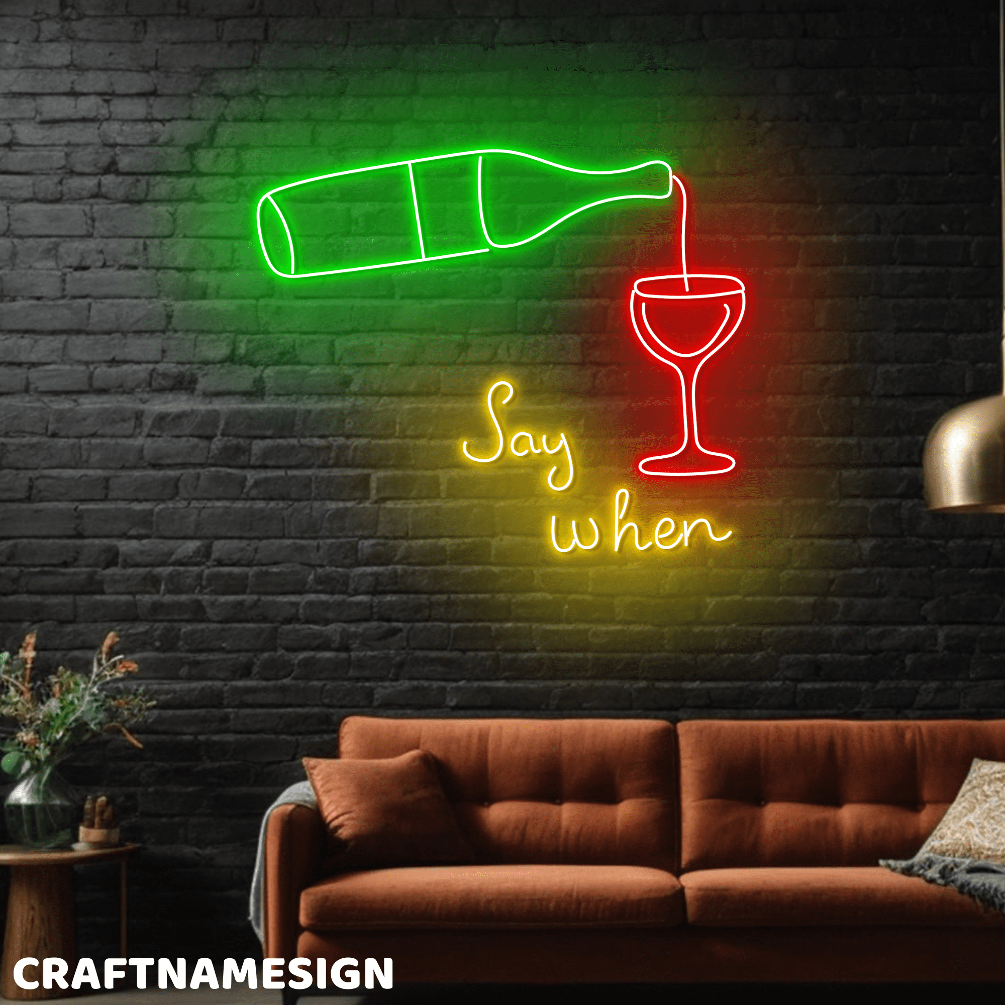 Craftnamesign Say When Art Neon Light Wall Sign For Wine Lounge ...