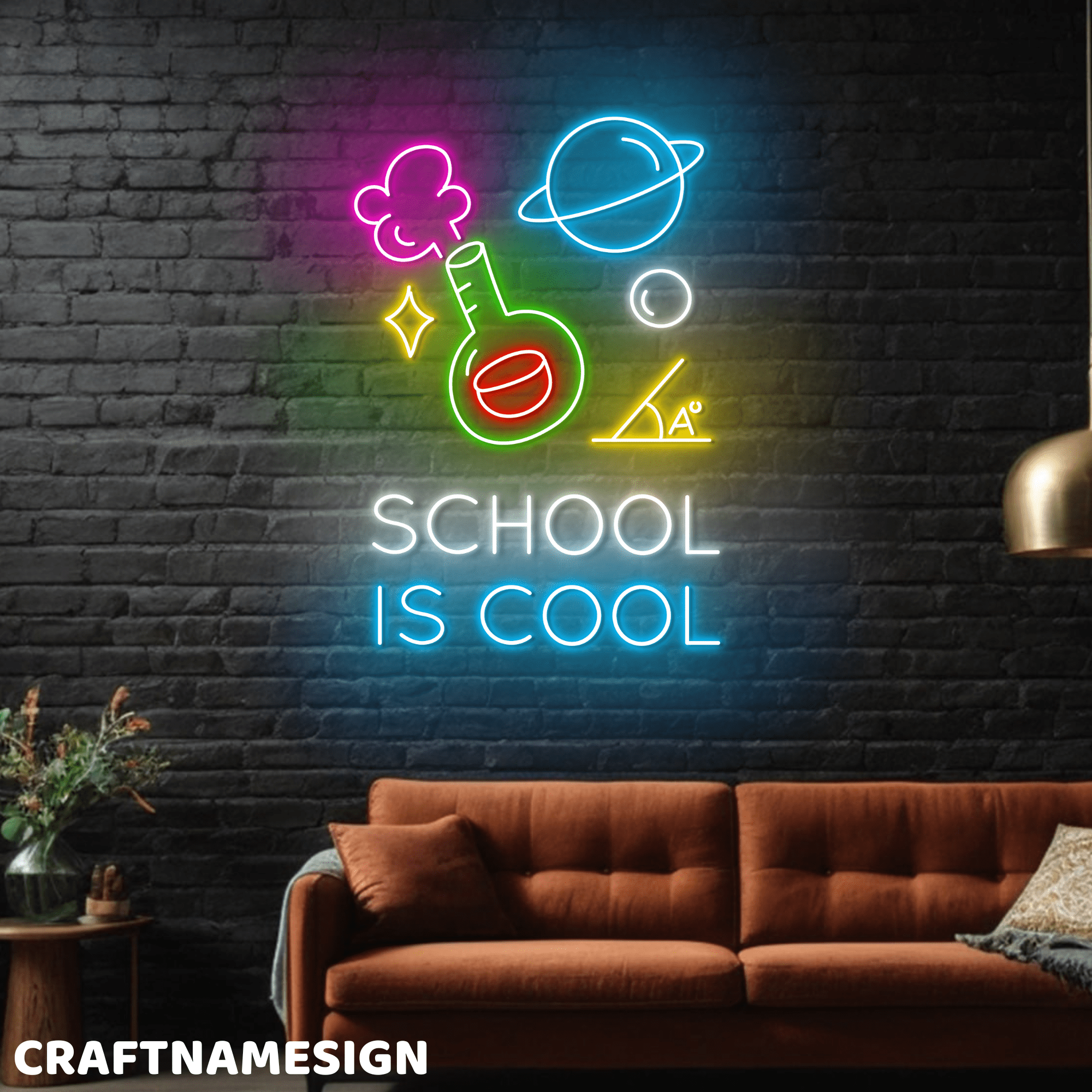 Craftnamesign School Is Cool Neon Light For School Science Lab ...