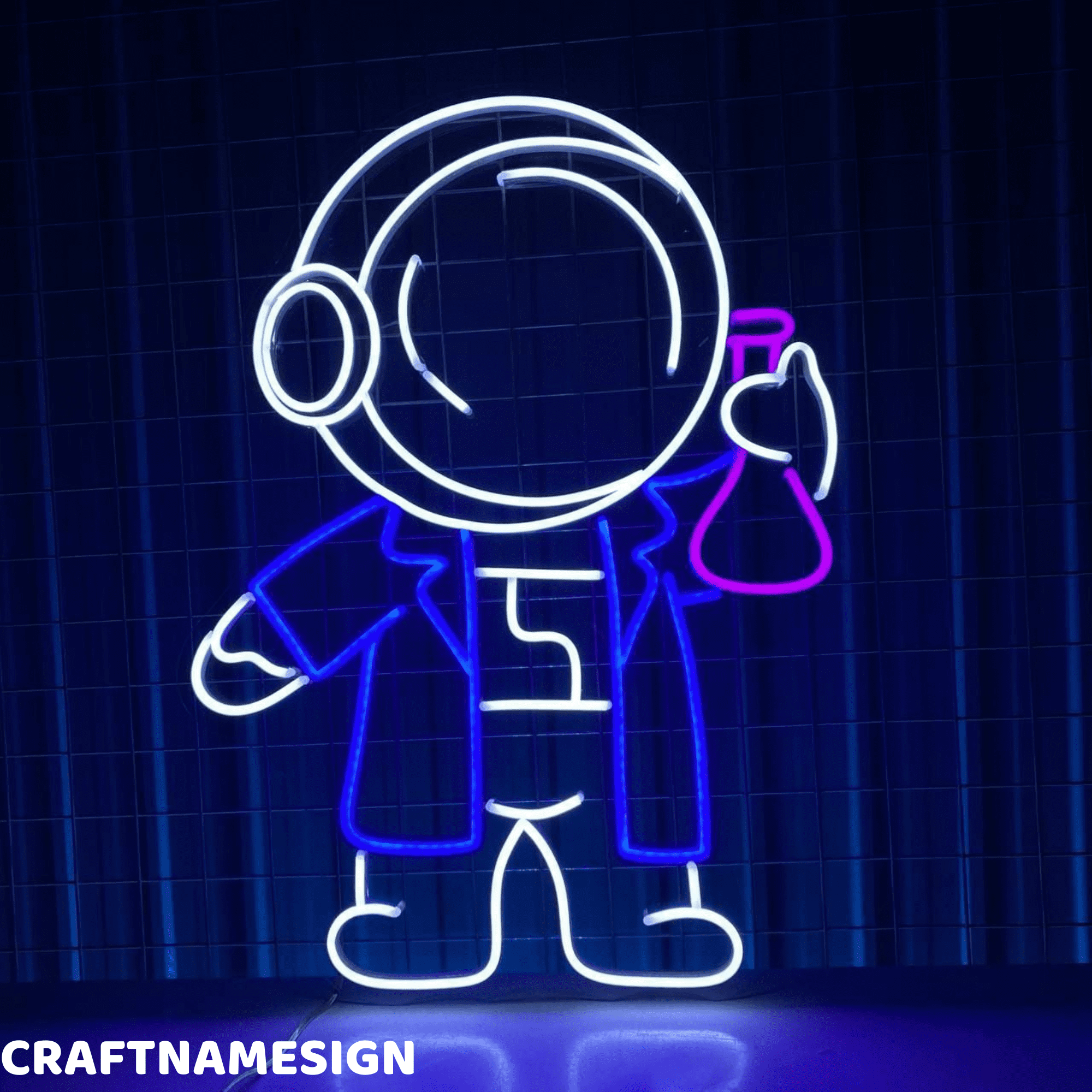 Craftnamesign Science Astronaut Neon Sign, Lab Room Wall Art, Kids Room ...