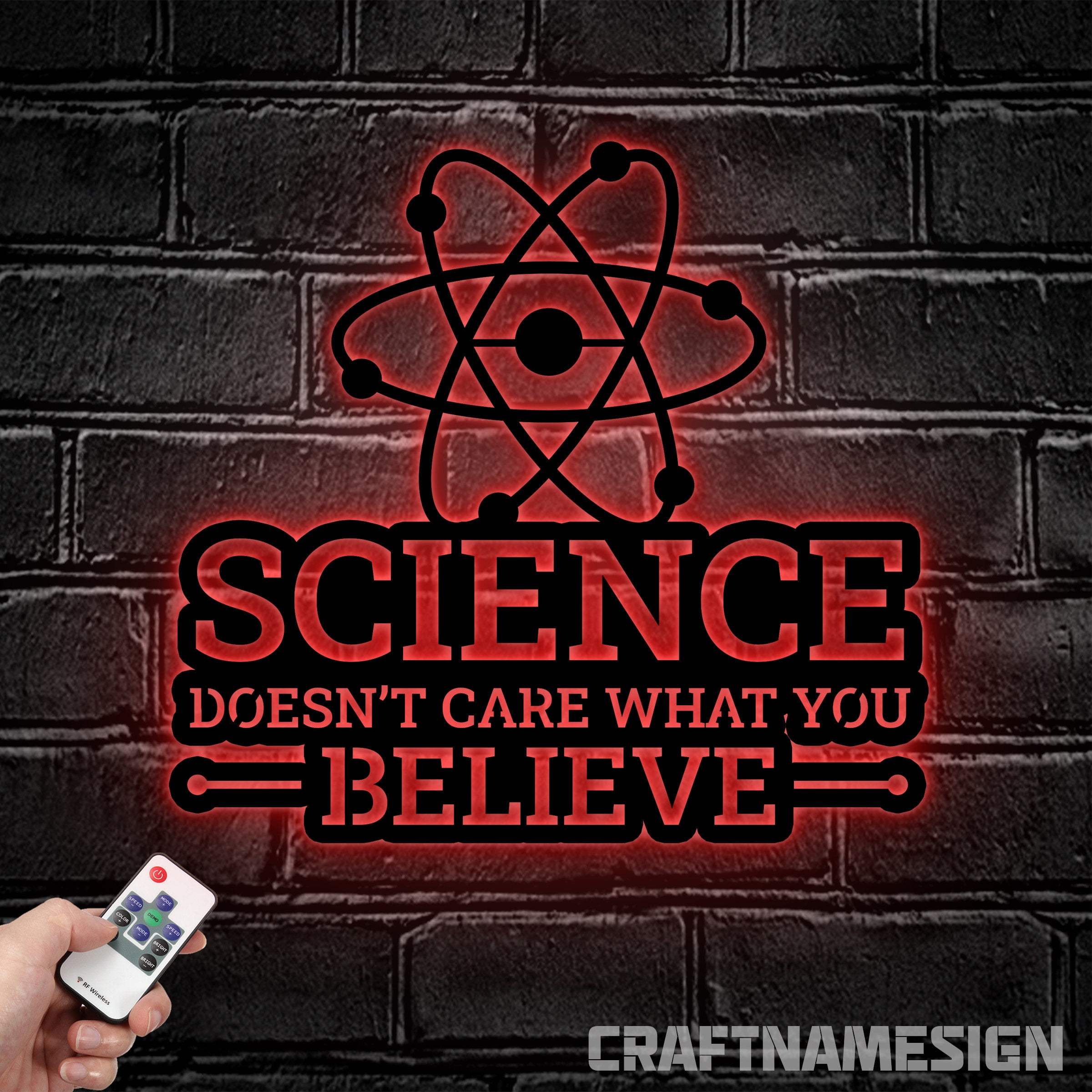 Craftnamesign Science Doesn't Care What You Believe Metal Wall Art ...