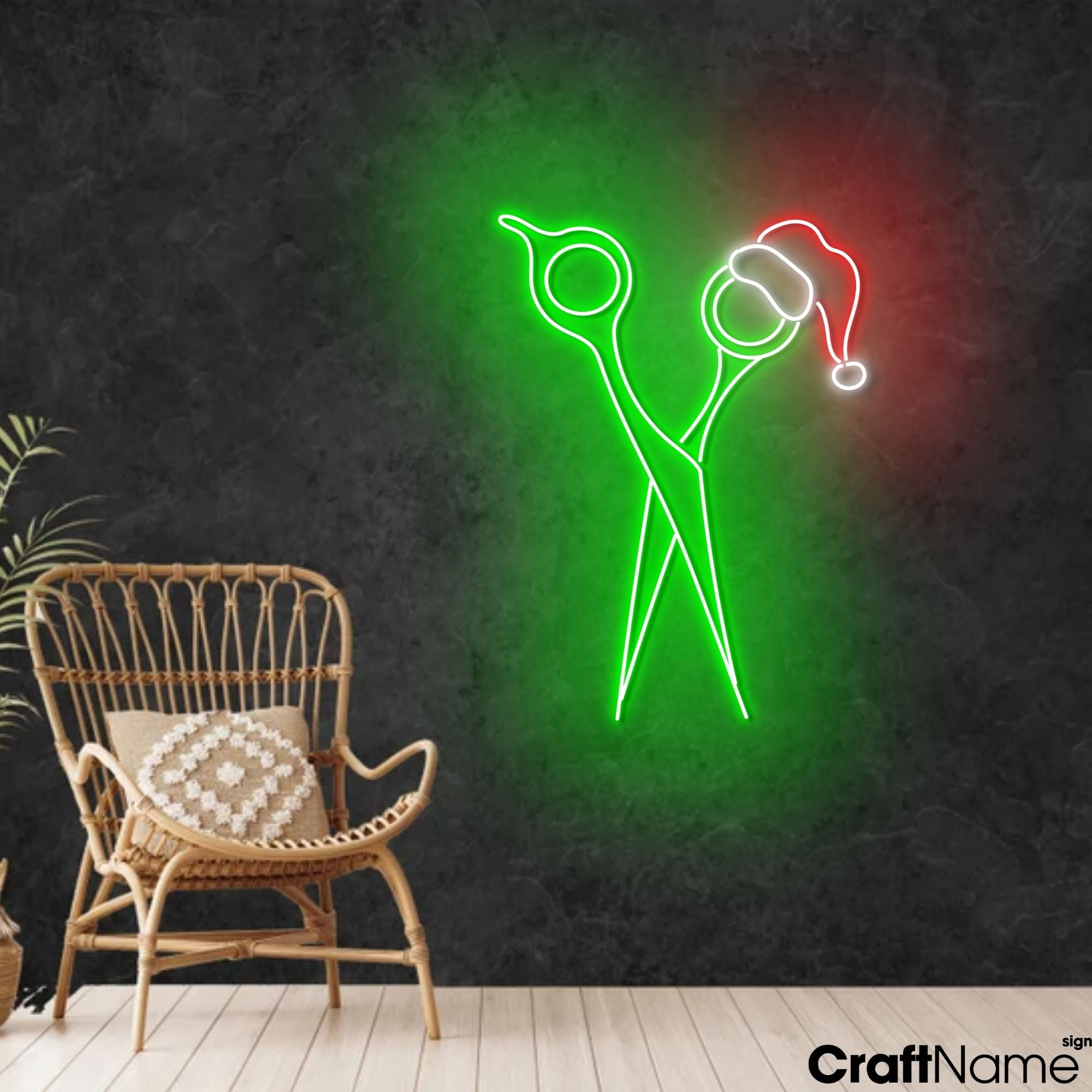 Craftnamesign Scissors Xmas Neon Sign, Beauty Salon LED Light, Barber ...