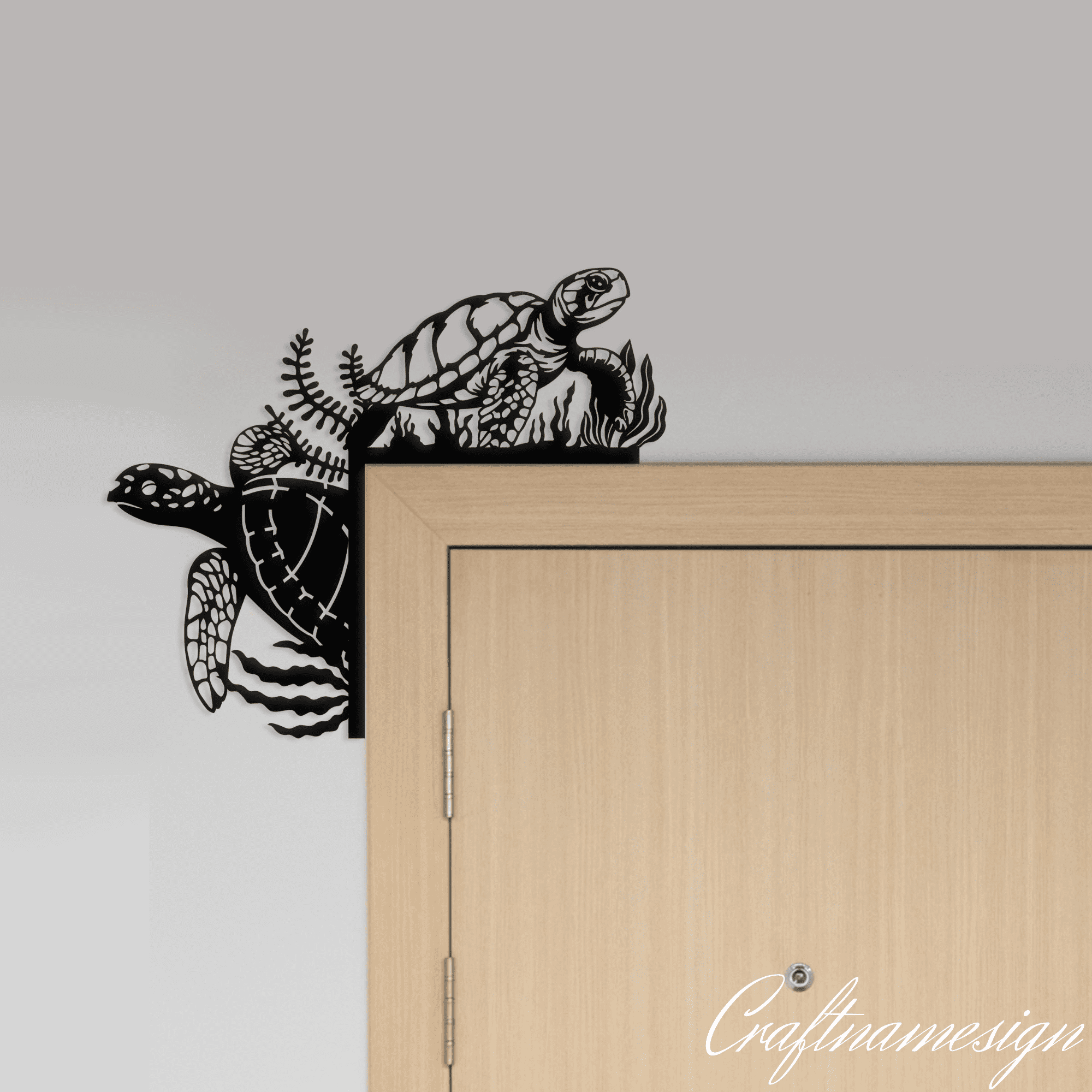 Craftnamesign Sea Turtle Metal Door Corner Sign, Door Corner Decoration ...
