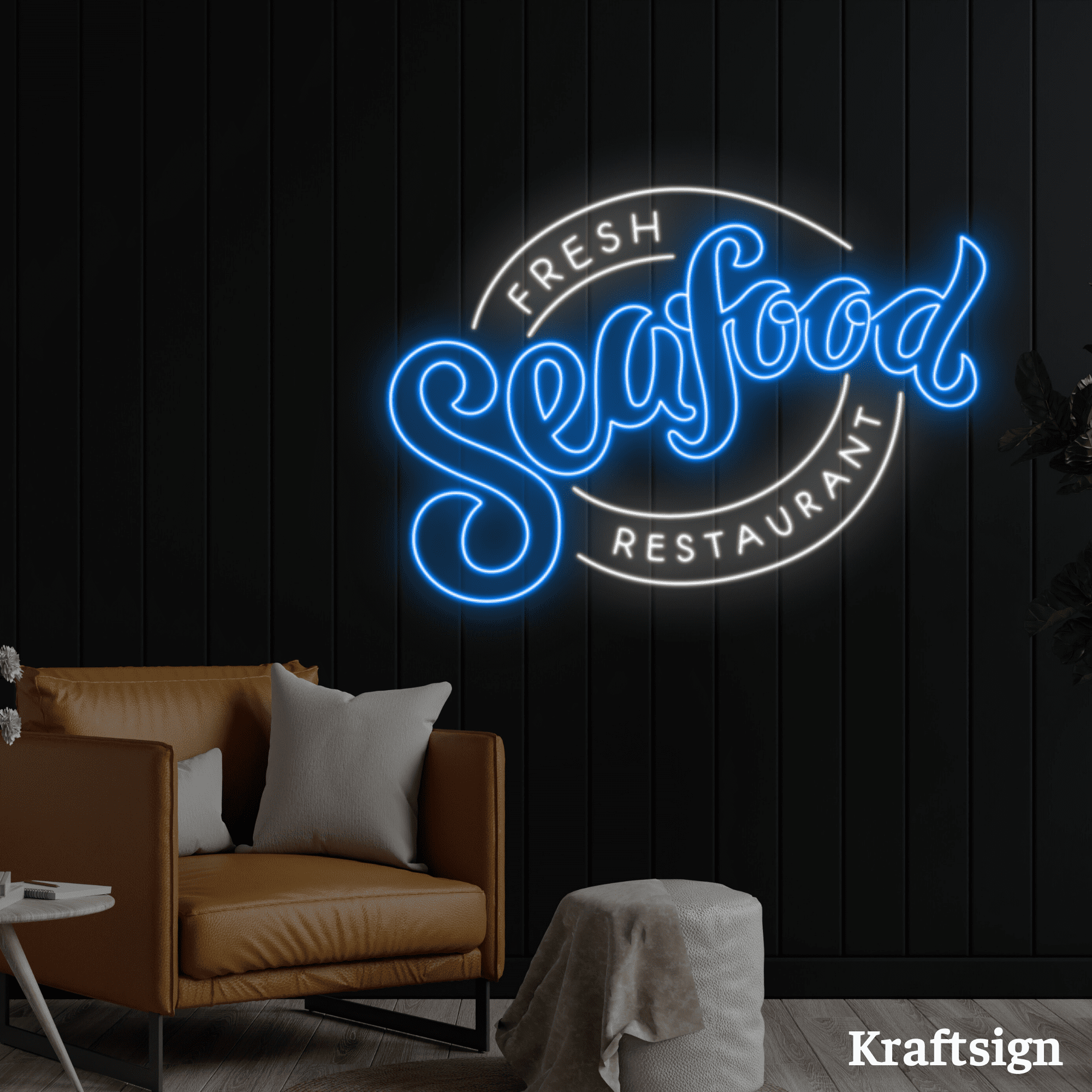 Craftnamesign Seafood Neon Sign, Seafood Restaurant Decor, Seafood ...