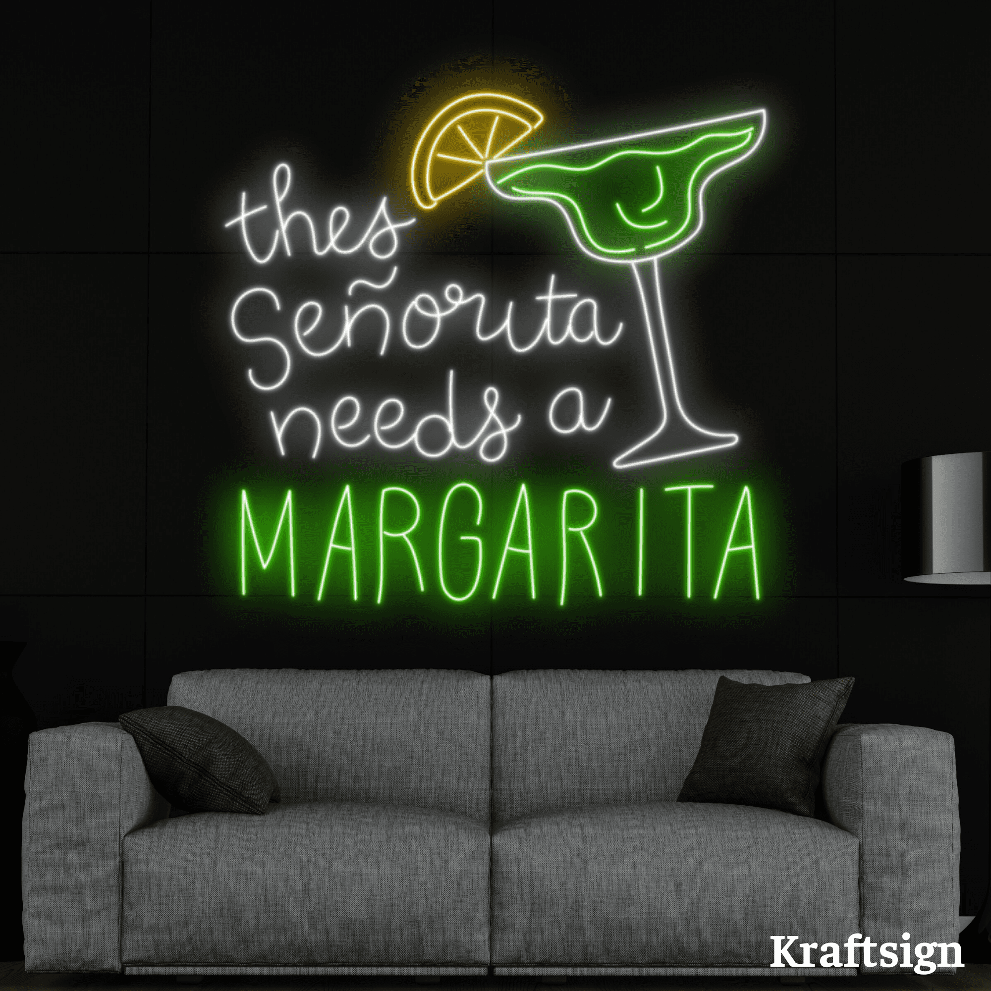 Craftnamesign Senorita Need A Margarita Neon Sign, Pub Decor, Bar LED ...