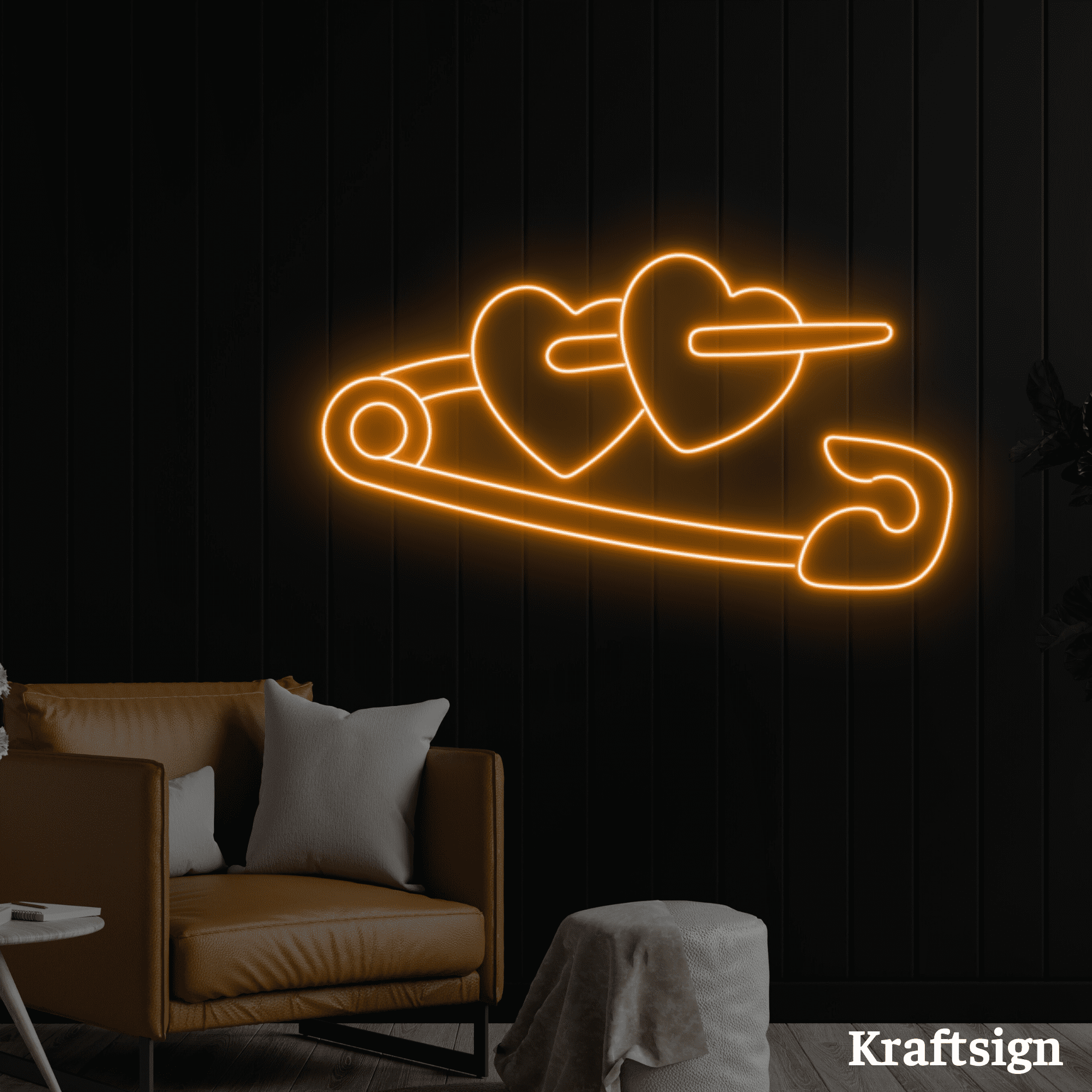 Craftnamesign Sewing Needle Heart Neon Sign, Bedroom Decor, Shop Wall ...