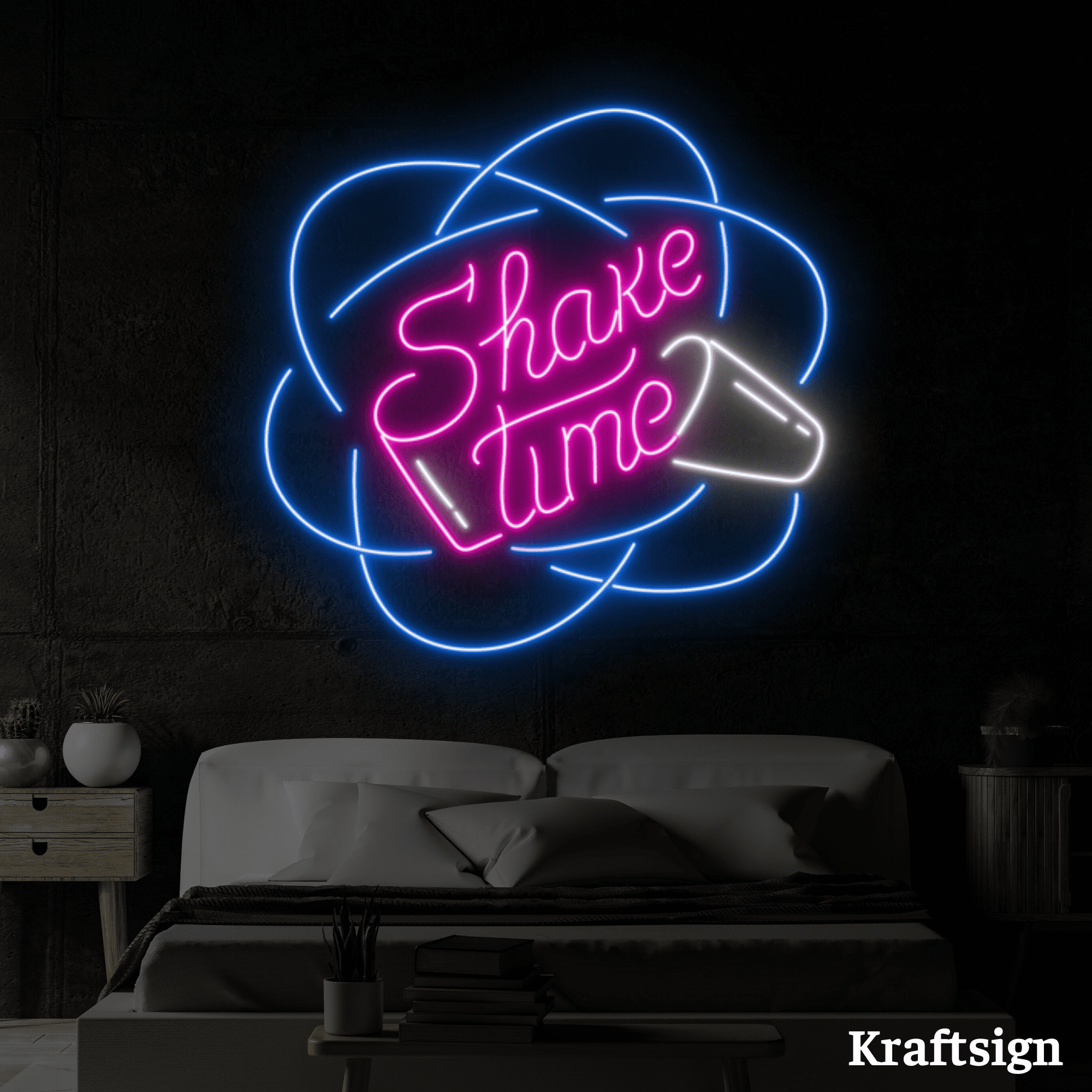Craftnamesign Shake Time Neon Sign, Bar Club Decor, Coffee Shop LED ...
