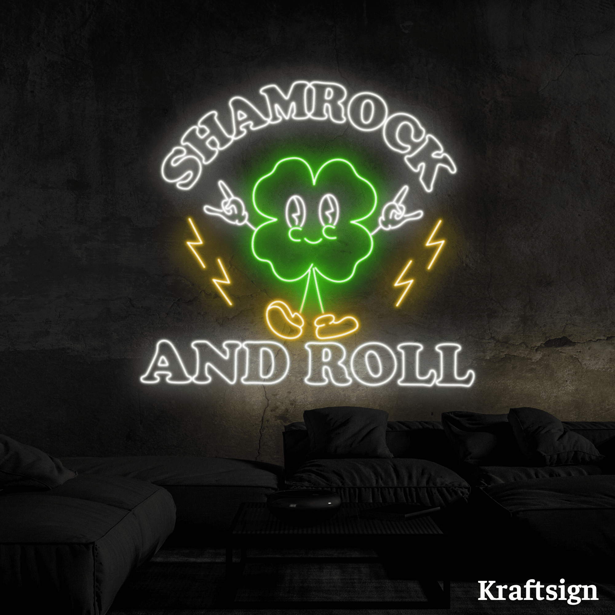 Craftnamesign Shamrock And Roll Neon Sign, St. Patrick Day Decor, Shop ...