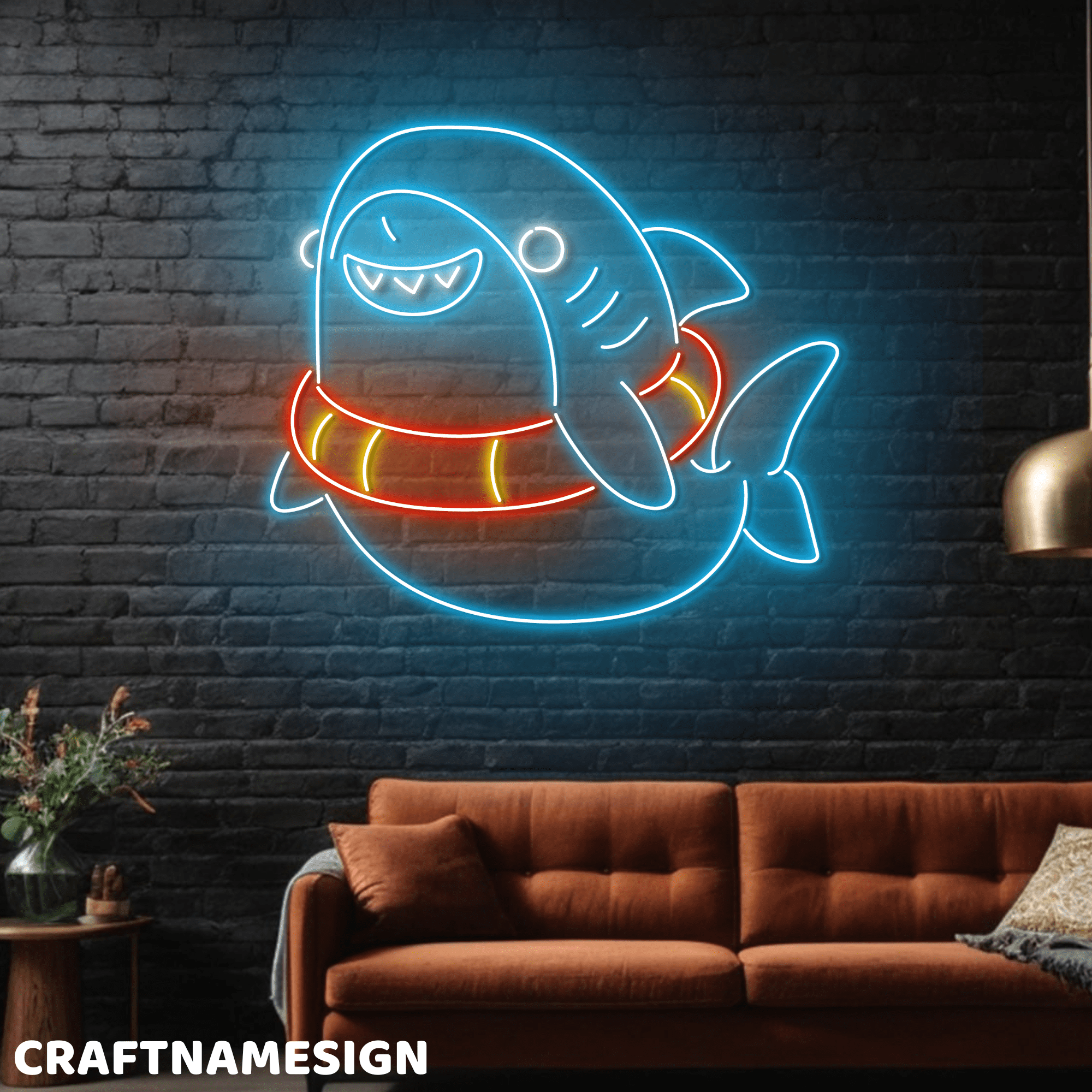 Craftnamesign Shark Float Neon Sign, Summer Vacation Wall Sign ...