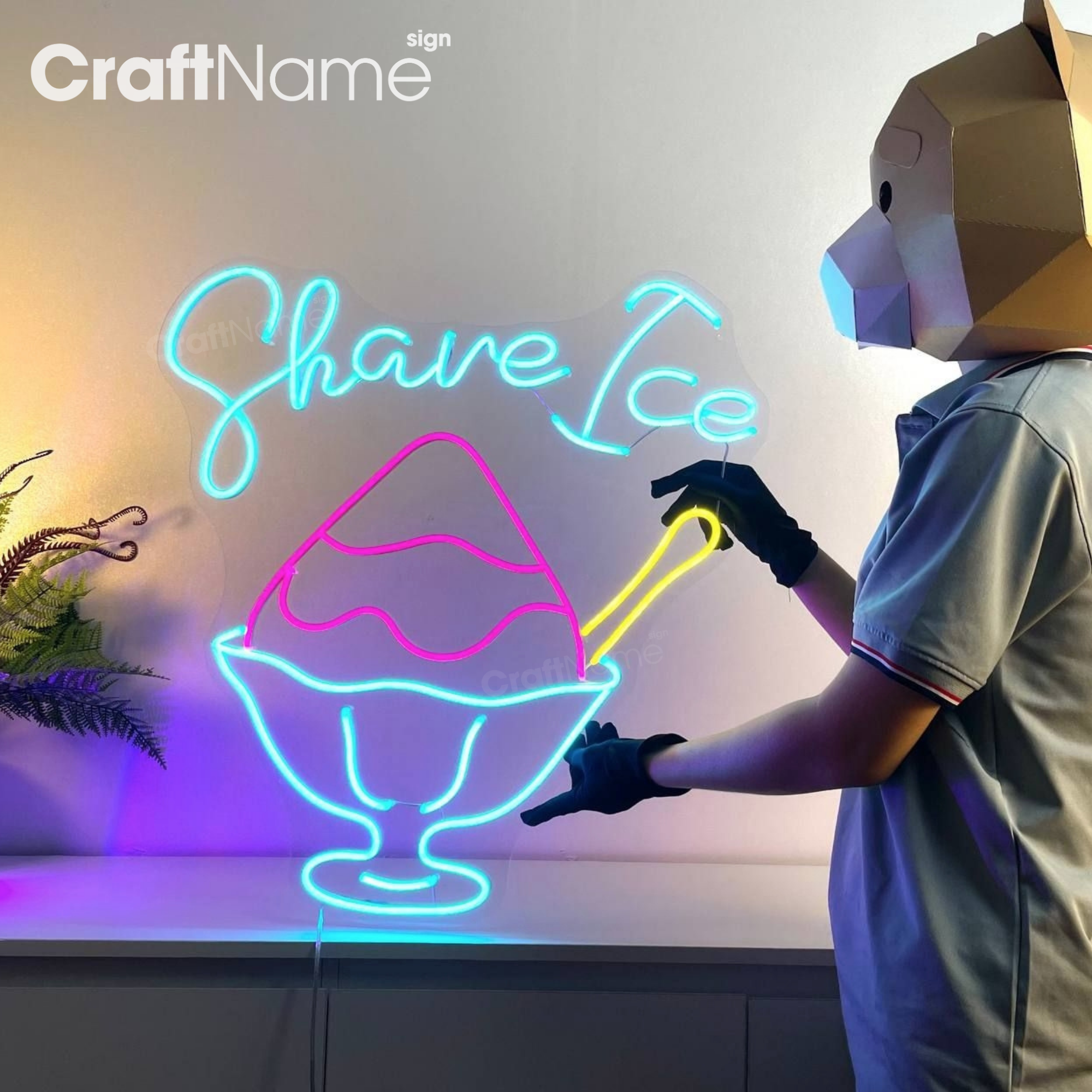 Craftnamesign Shave Ice Led Light for Shave Ice Shop Wall Art, Hawaiian ...