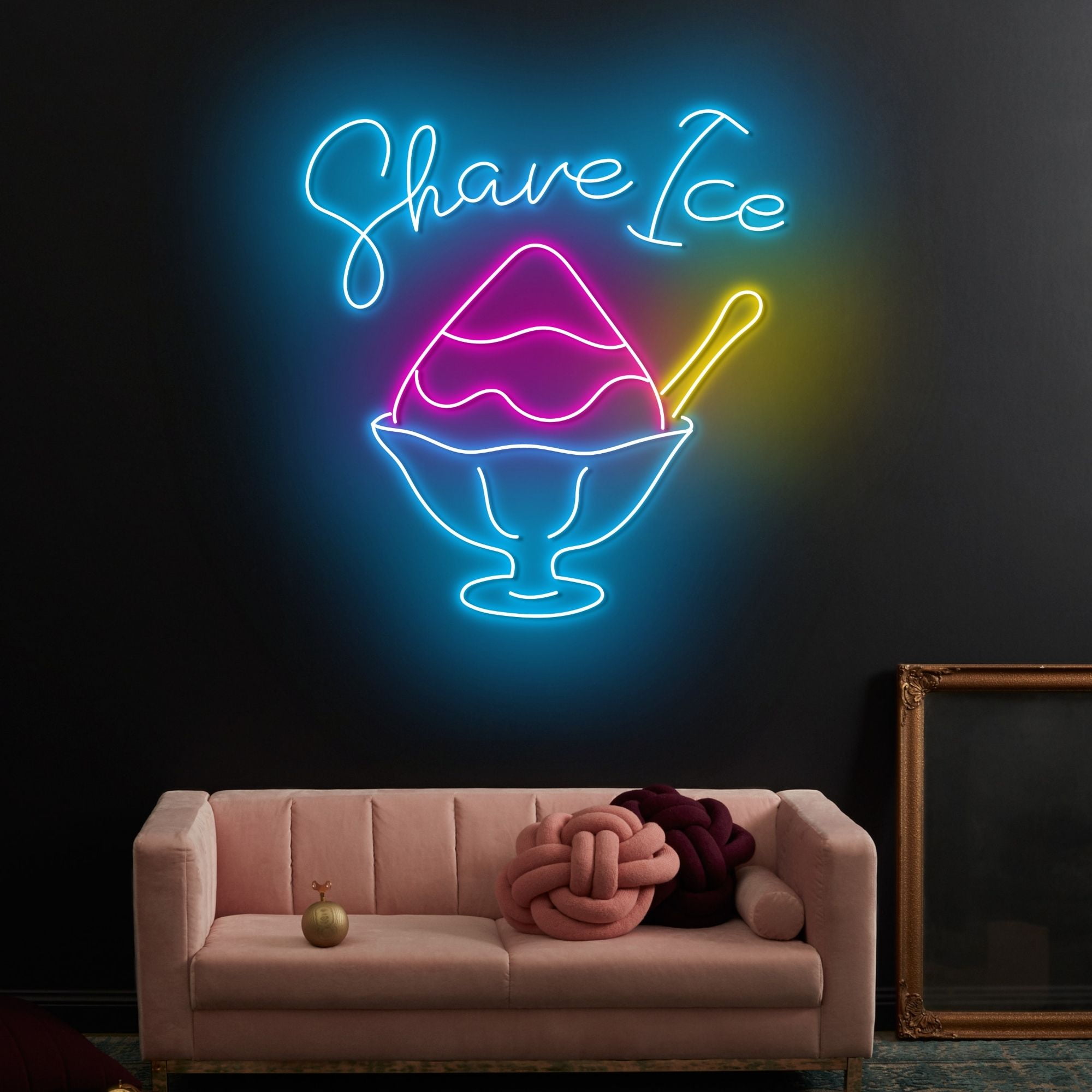 Craftnamesign Shave Ice Neon Sign Art, Hawaiian Shave Ice Shop LED ...