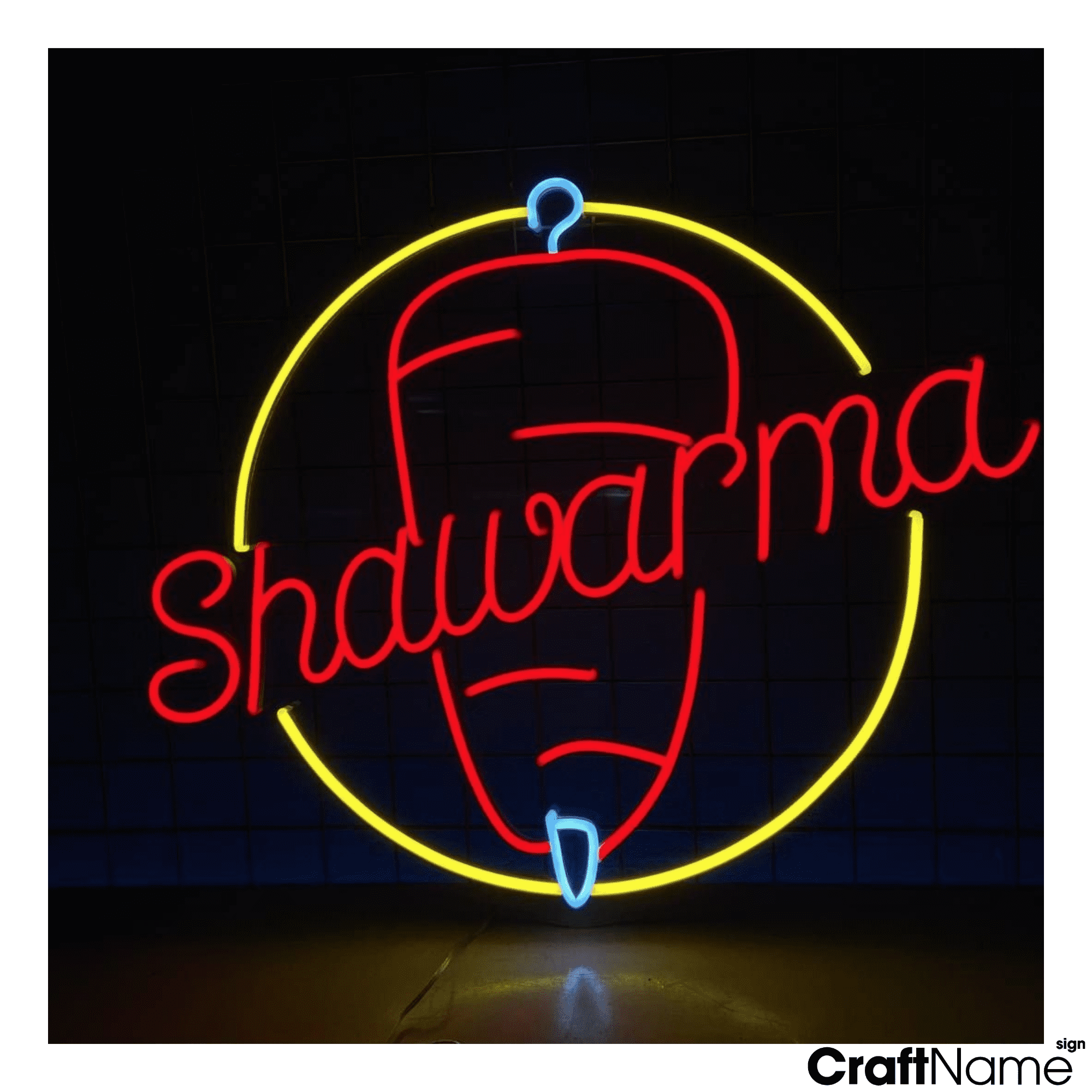 Craftnamesign Shawarma Neon Light Wall Art, Welcome Sign For Kebab ...