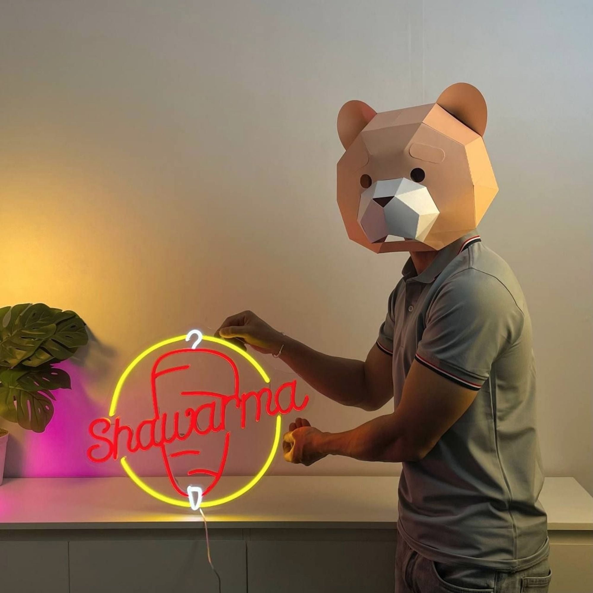 Craftnamesign Shawarma Neon Sign Wall Art, Open Led Light For Shawarma Restaurant Decor ...